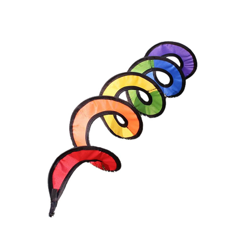 GHRYTY Rotating Colorful Wind Strip Decor Windmill,Rainbow Wind Spinner ...