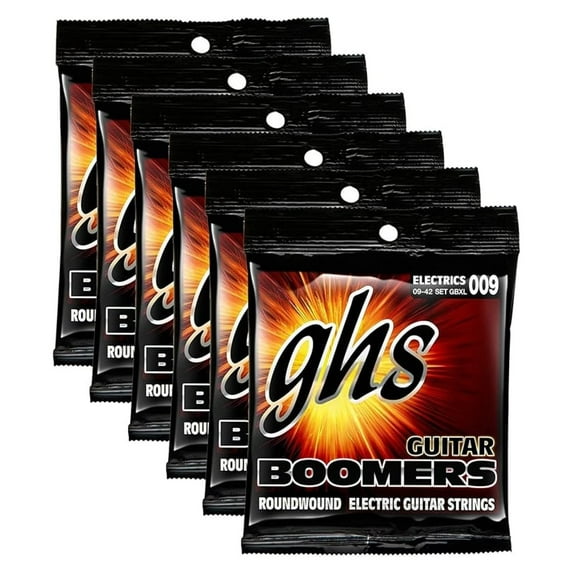 GHS GBXL Boomers 9-42 Guitar Strings - 6 Pack Bundle | Roundwound ...