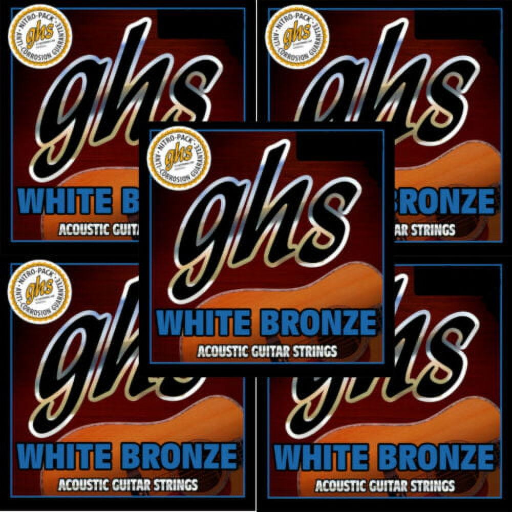 GHS Guitar Strings 5-Packs Acoustic White Bronze True Light 12-50 ...