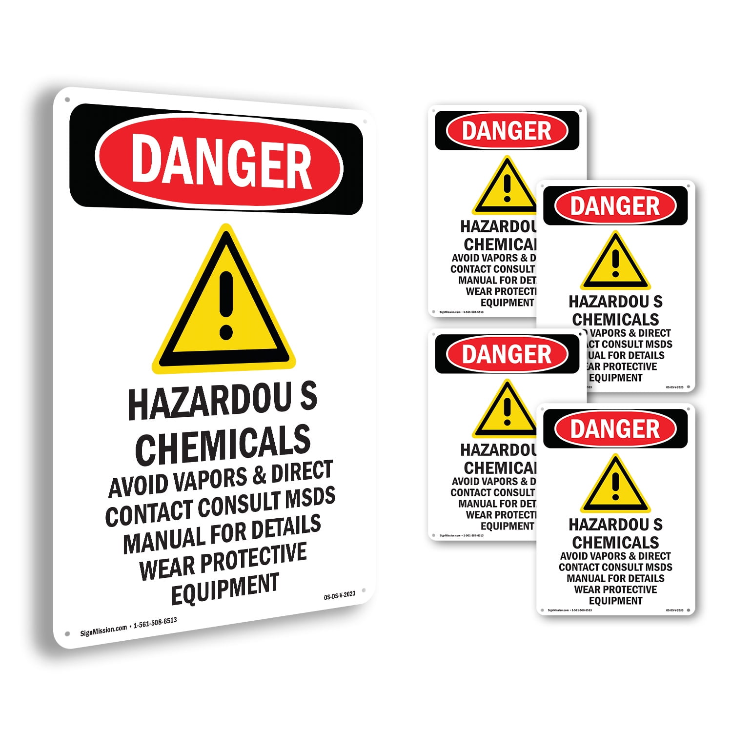 GHS Hazardous Chemicals OSHA Danger Rigid Plastic Sign 10 Inch x 7 Inch ...