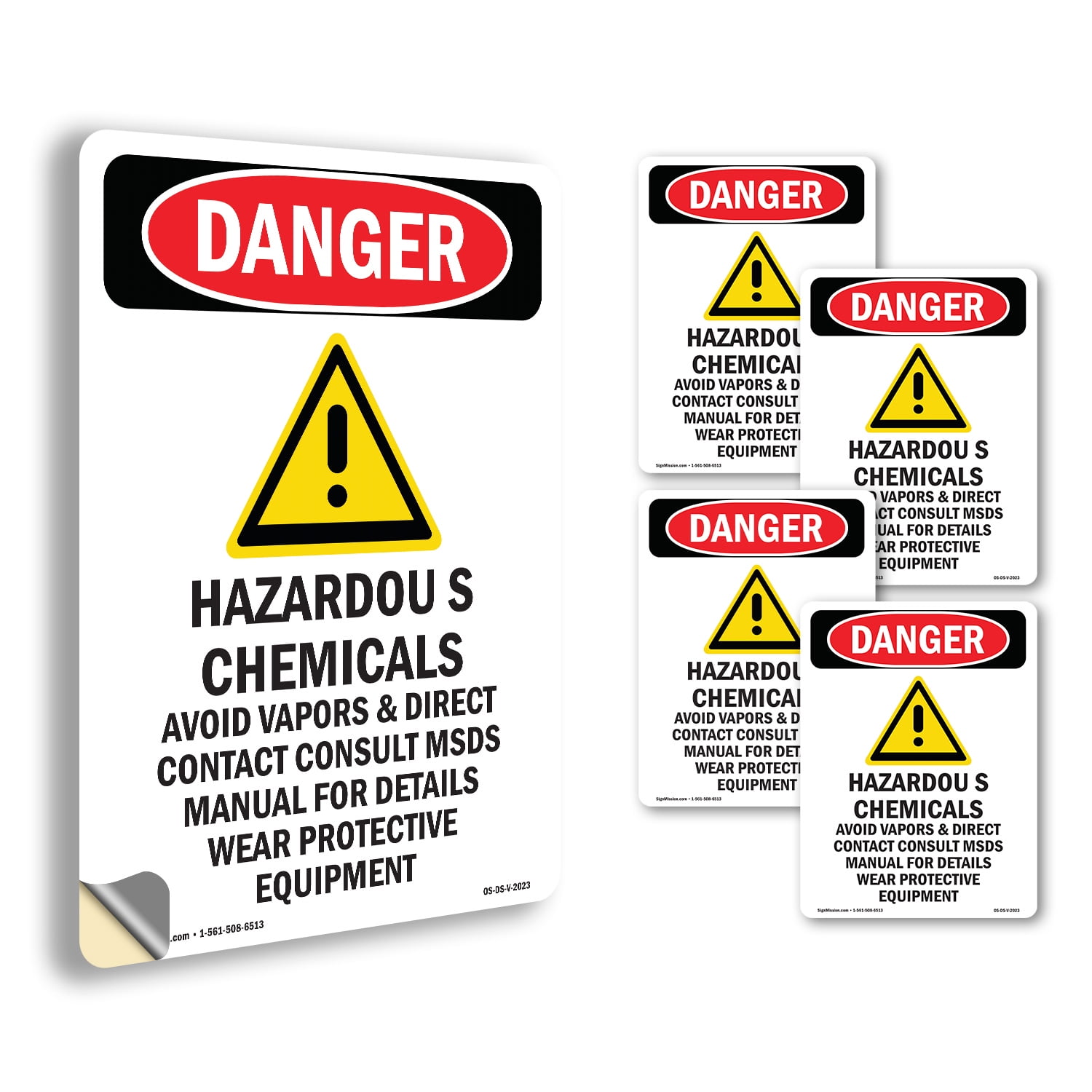 GHS Hazardous Chemicals OSHA Danger Vinyl Decal Label 14 Inch x 10 Inch ...