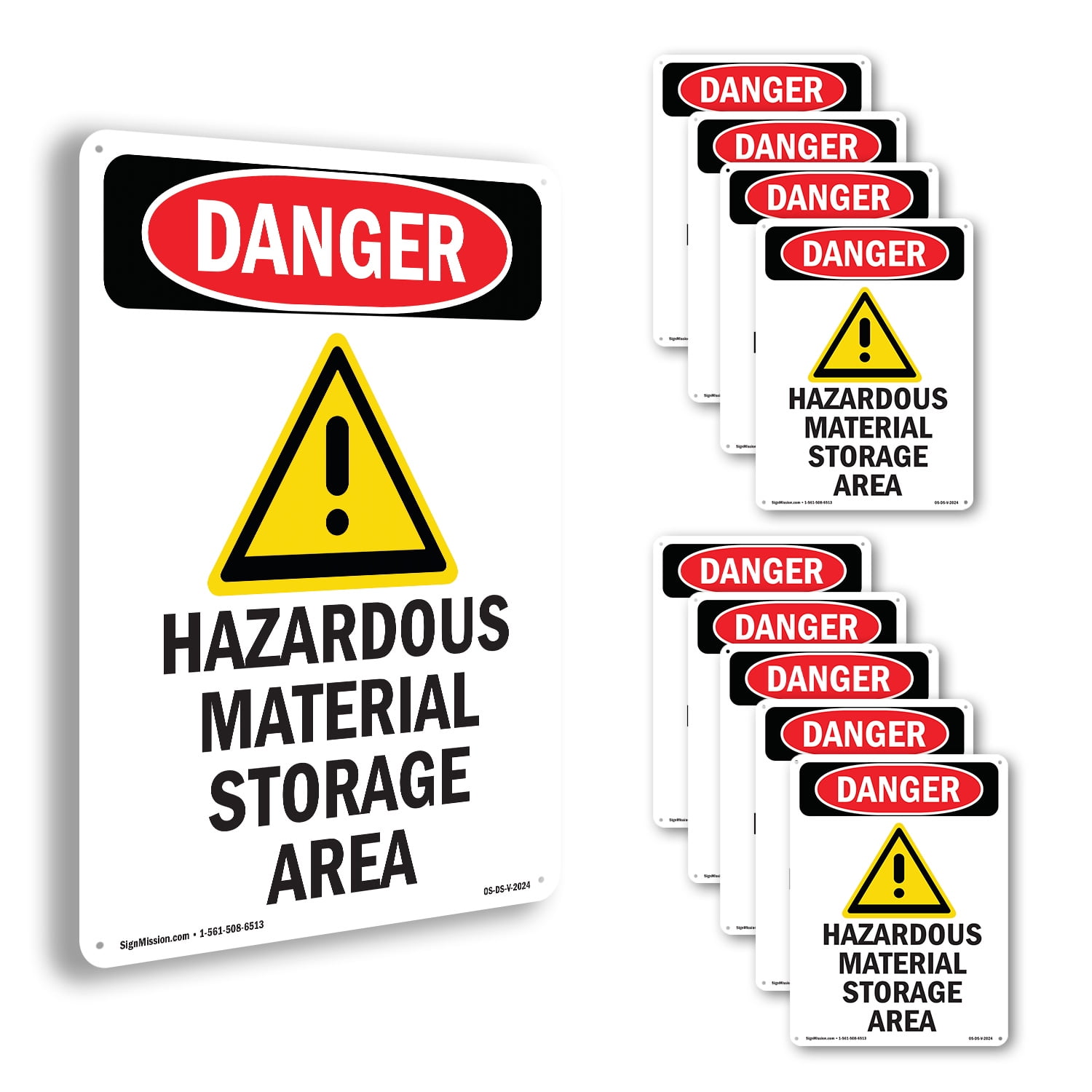 GHS Hazardous Material OSHA Danger Rigid Plastic Sign 18 Inch x 12 Inch ...