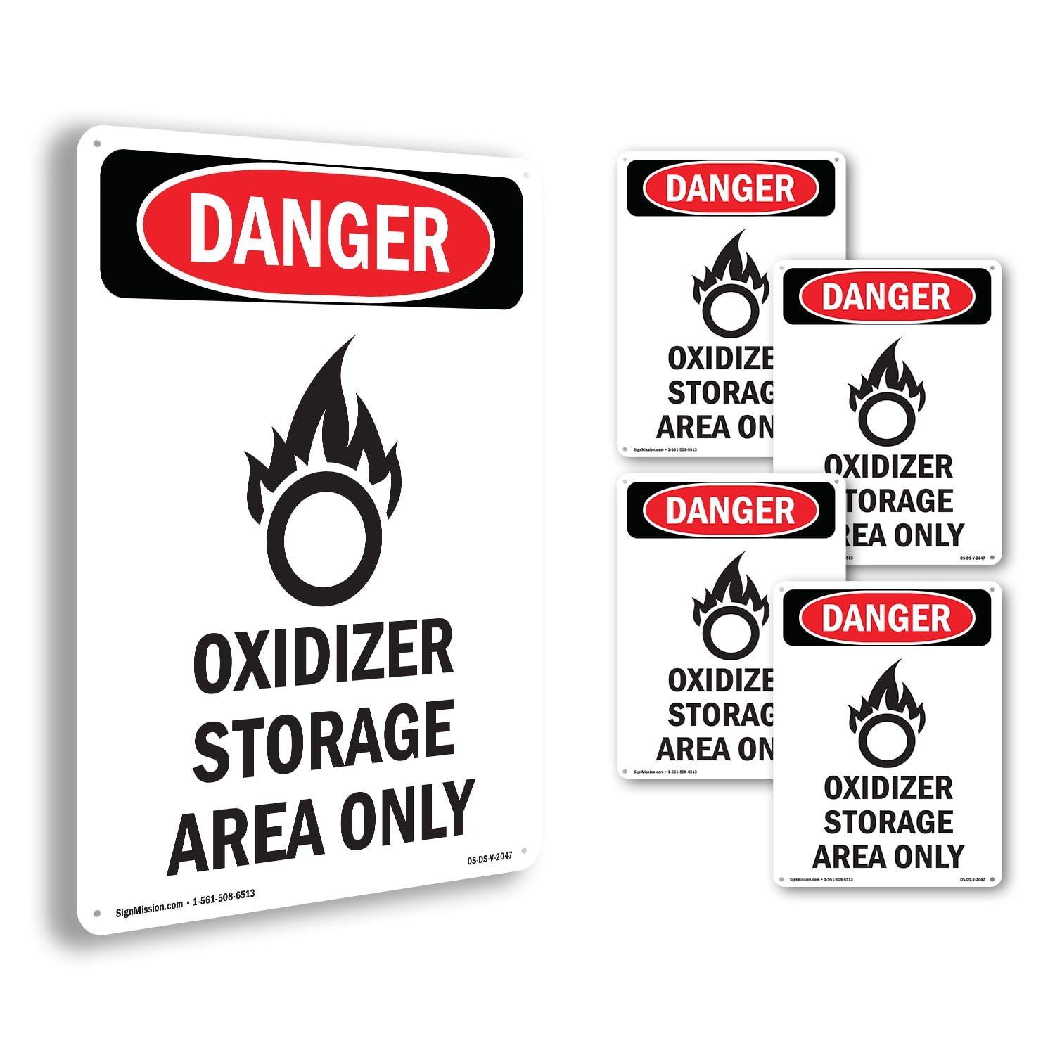 GHS Oxidizer Storage OSHA Danger Rigid Plastic Sign 24 Inch x 18 Inch ...
