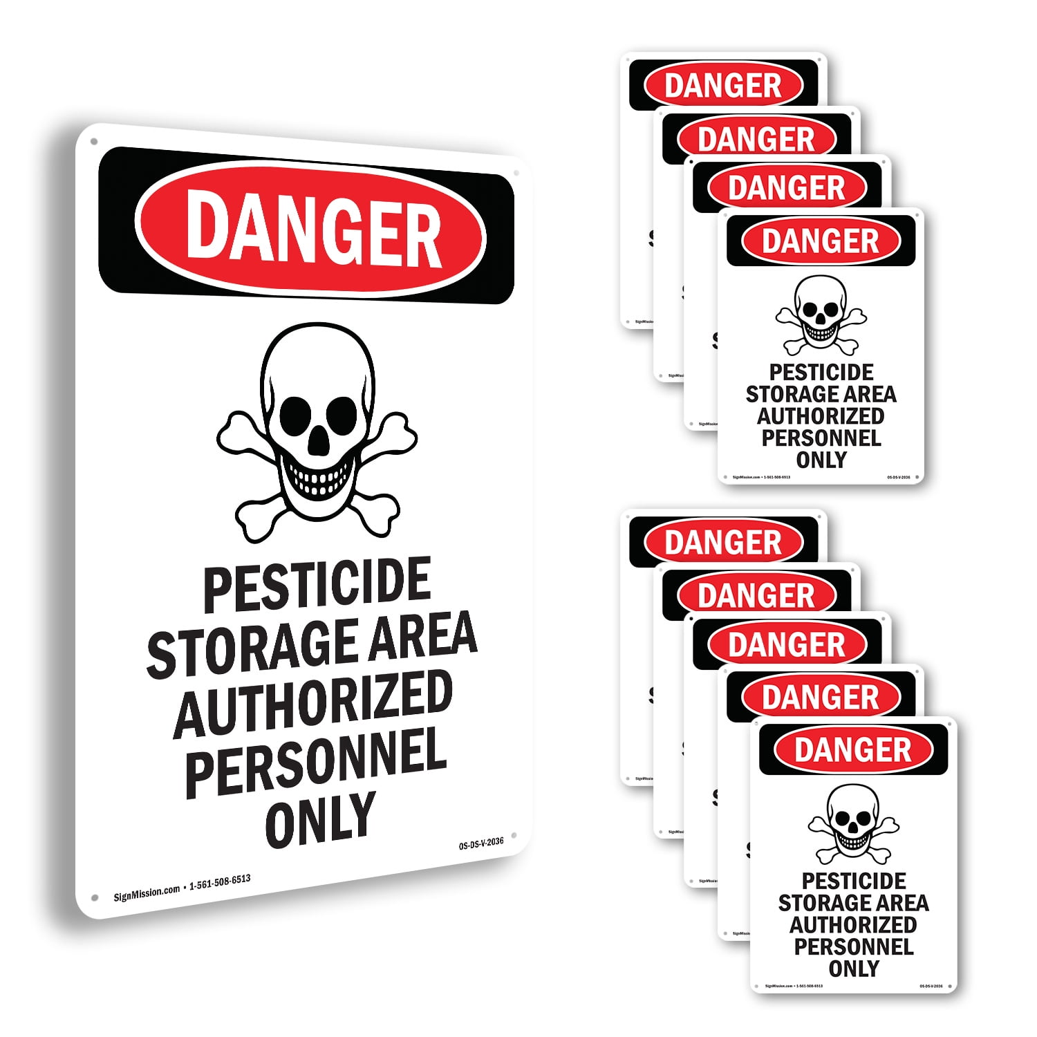 GHS Pesticide Storage OSHA Danger Rigid Plastic Sign 18 Inch x 12 Inch ...