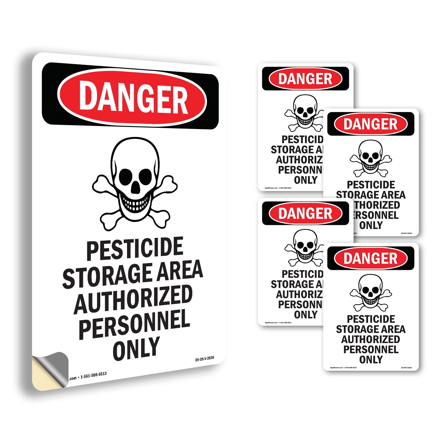 GHS Pesticide Storage OSHA Danger Vinyl Decal Label 10 Inch x 7 Inch ...
