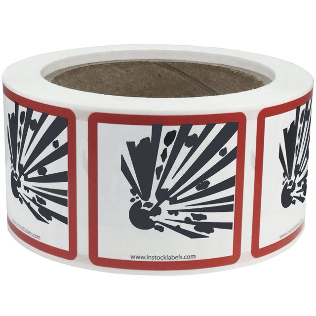 GHS Pictogram Labels Exploding Bomb Warning Labels | 2" inch Square - 500 Pack | InStockLabels ...