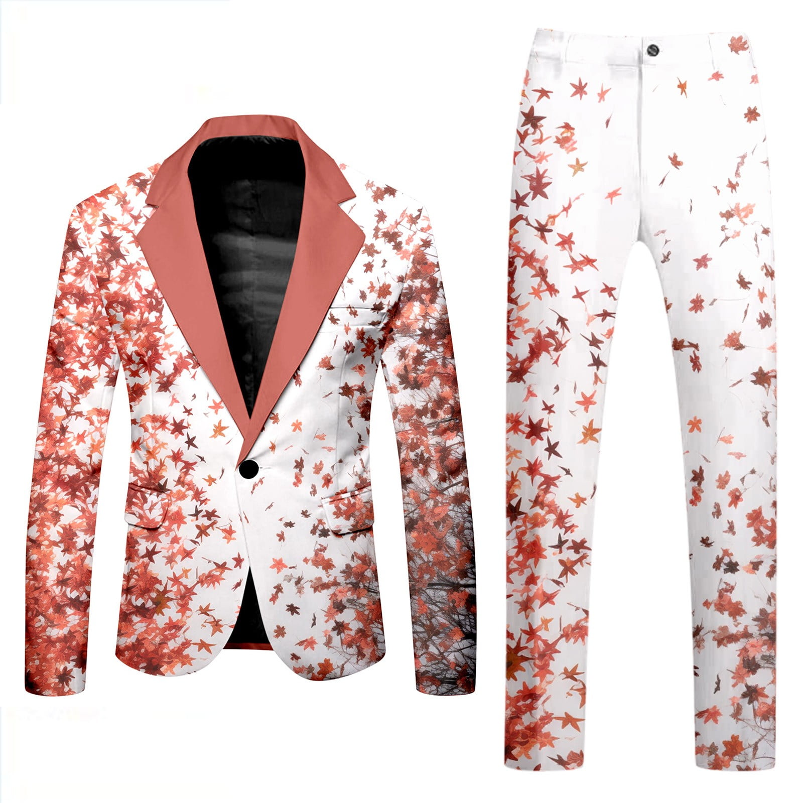 GHSOHS 80S Outfit for Men Suits for Men Canada Day Long Sleeve Coat and Pants Two Piece Suit ...