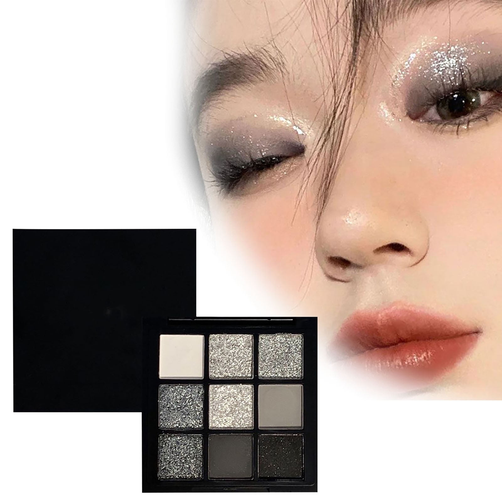 GHSOHS 9 Colors Smokey Eyeshadow Palette Gothic Black Dark Grey Silver ...