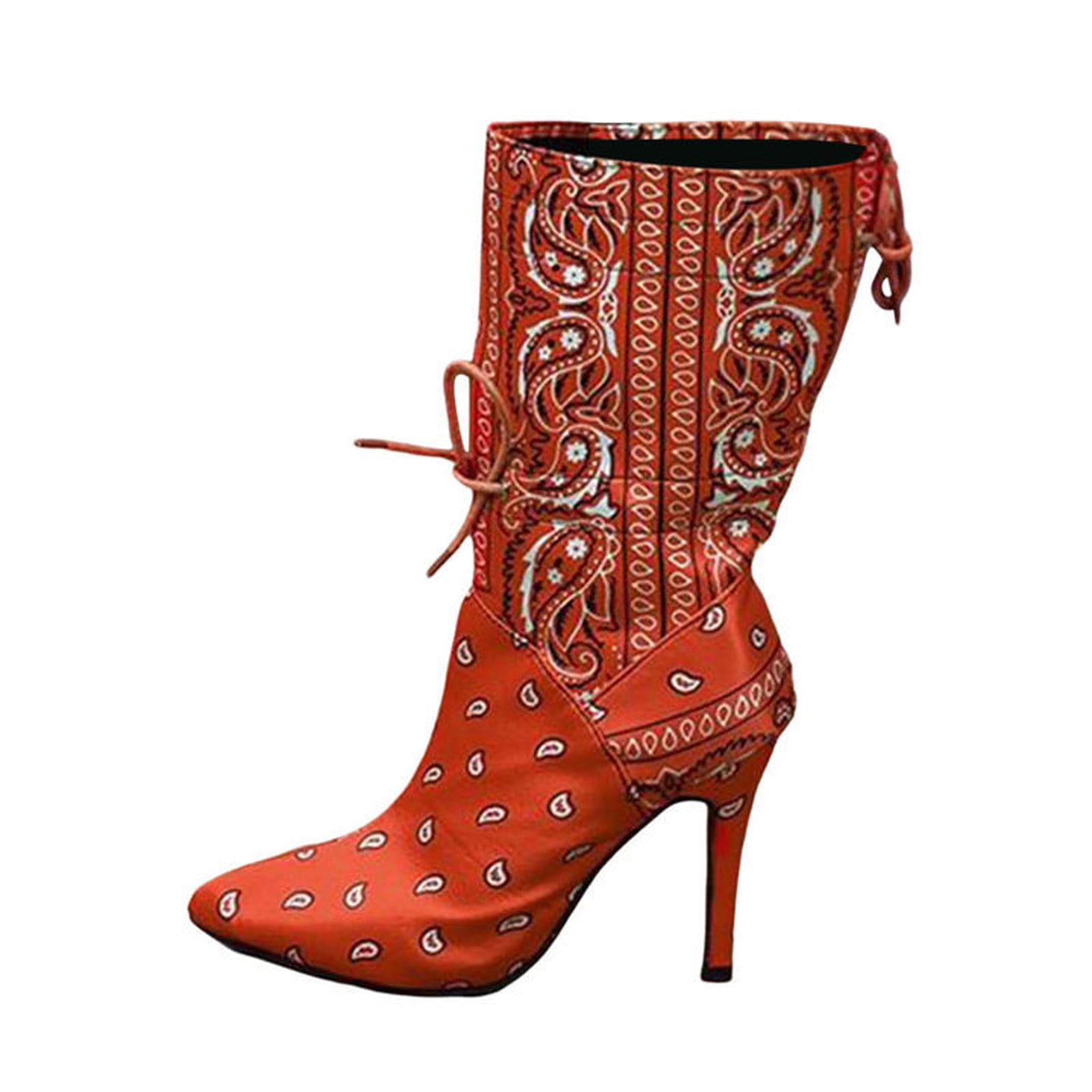 GHSOHS Cowboy Boots for Women Thigh High Boots Red Cowboy Boots ...