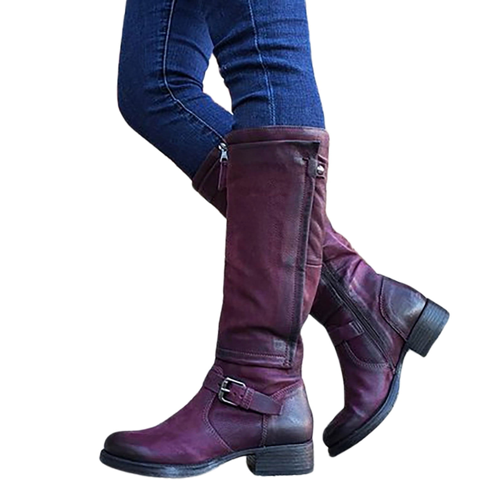 GHSOHS Cowboy Boots for Women Wedge Boots for Women Black Boots Knee ...