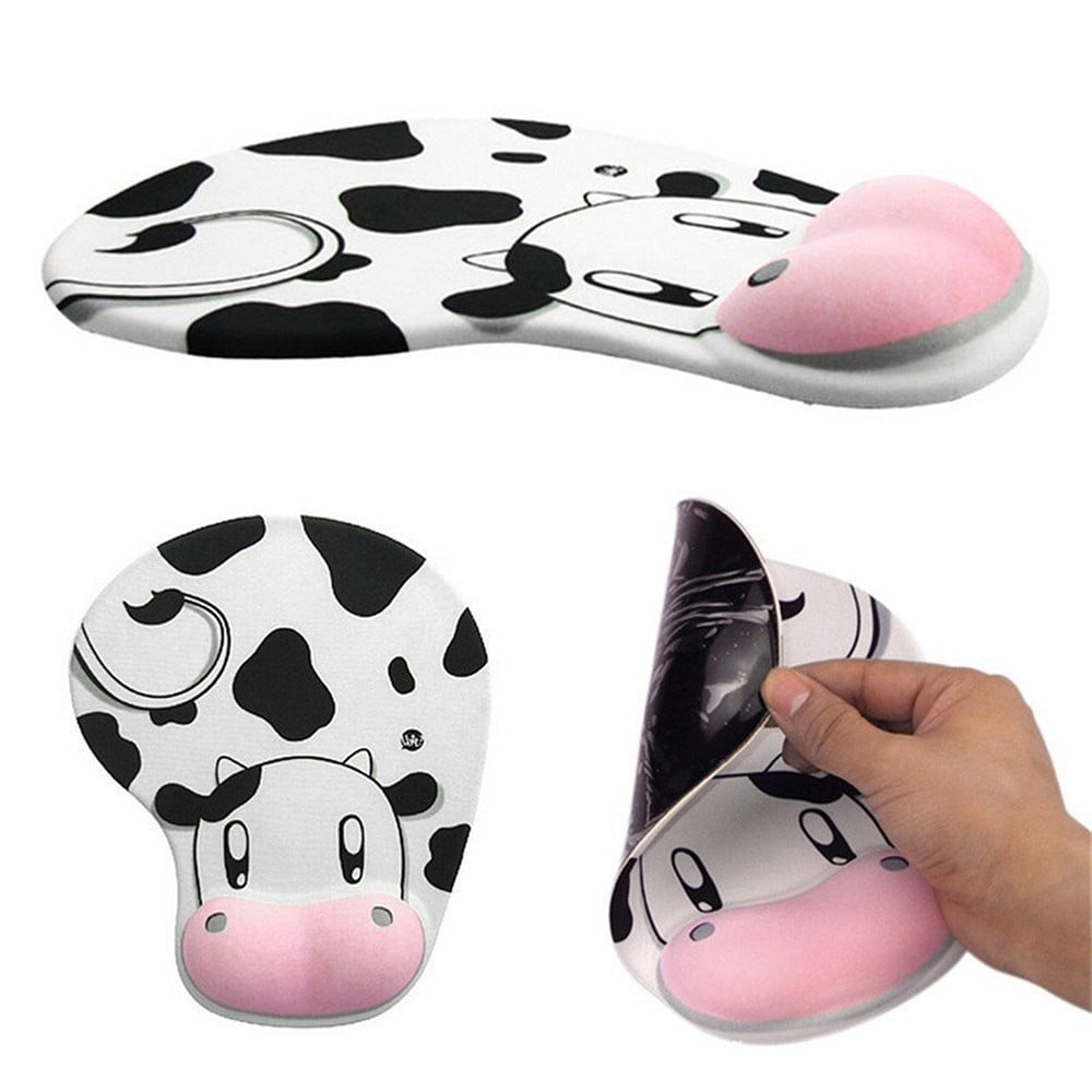GHSOHS Cute Cow Cartoon Mouse Pad with Wrist Rest Memory Foam Ergonomic ...