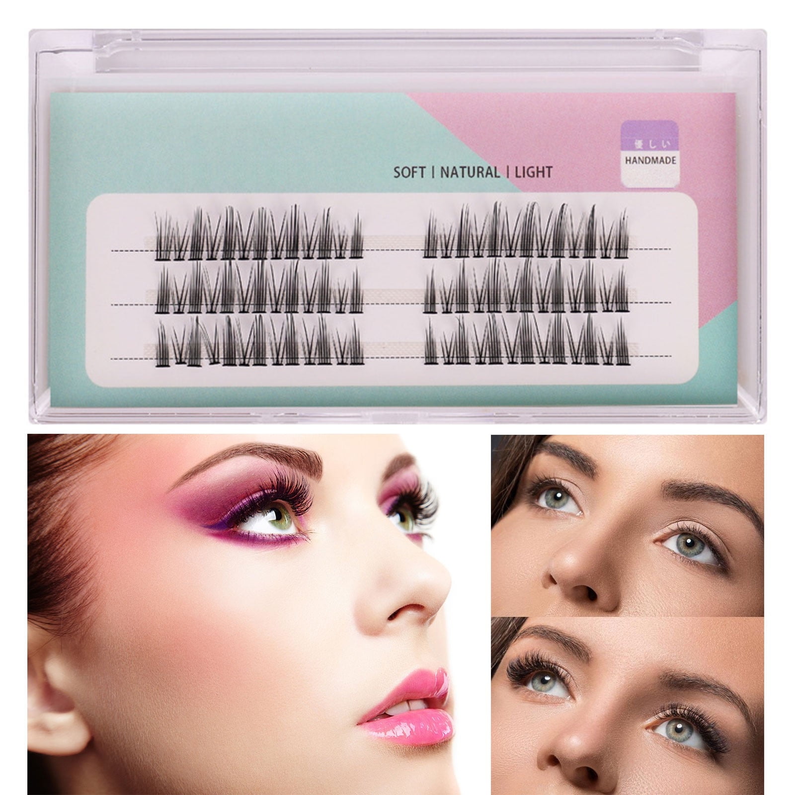 GHSOHS Eyelashes Segmented Manga Lash Clusters False Eyelashes Natural ...
