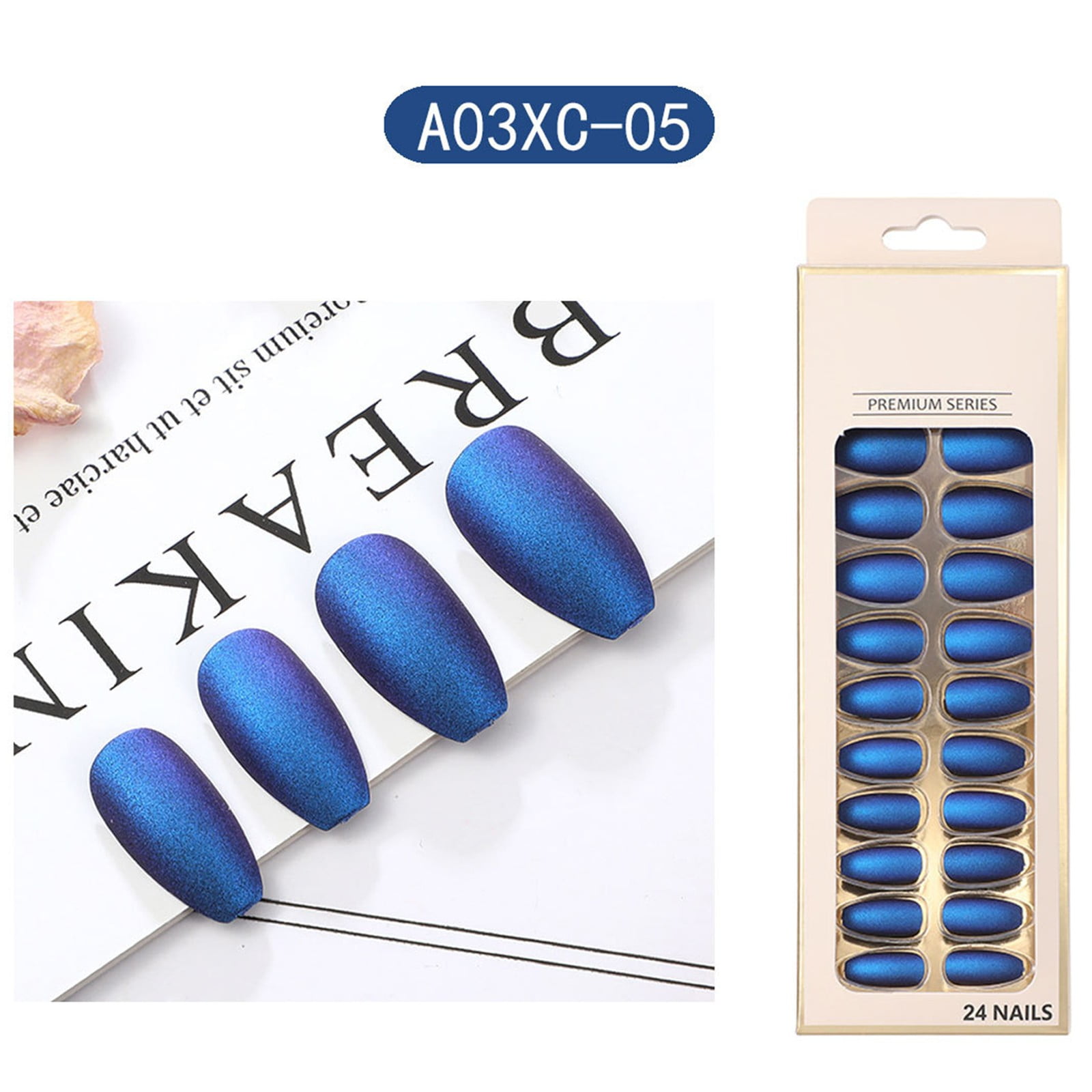 GHSOHS French Tip Press on Nails Colorful Brushed Ballet Nail ...