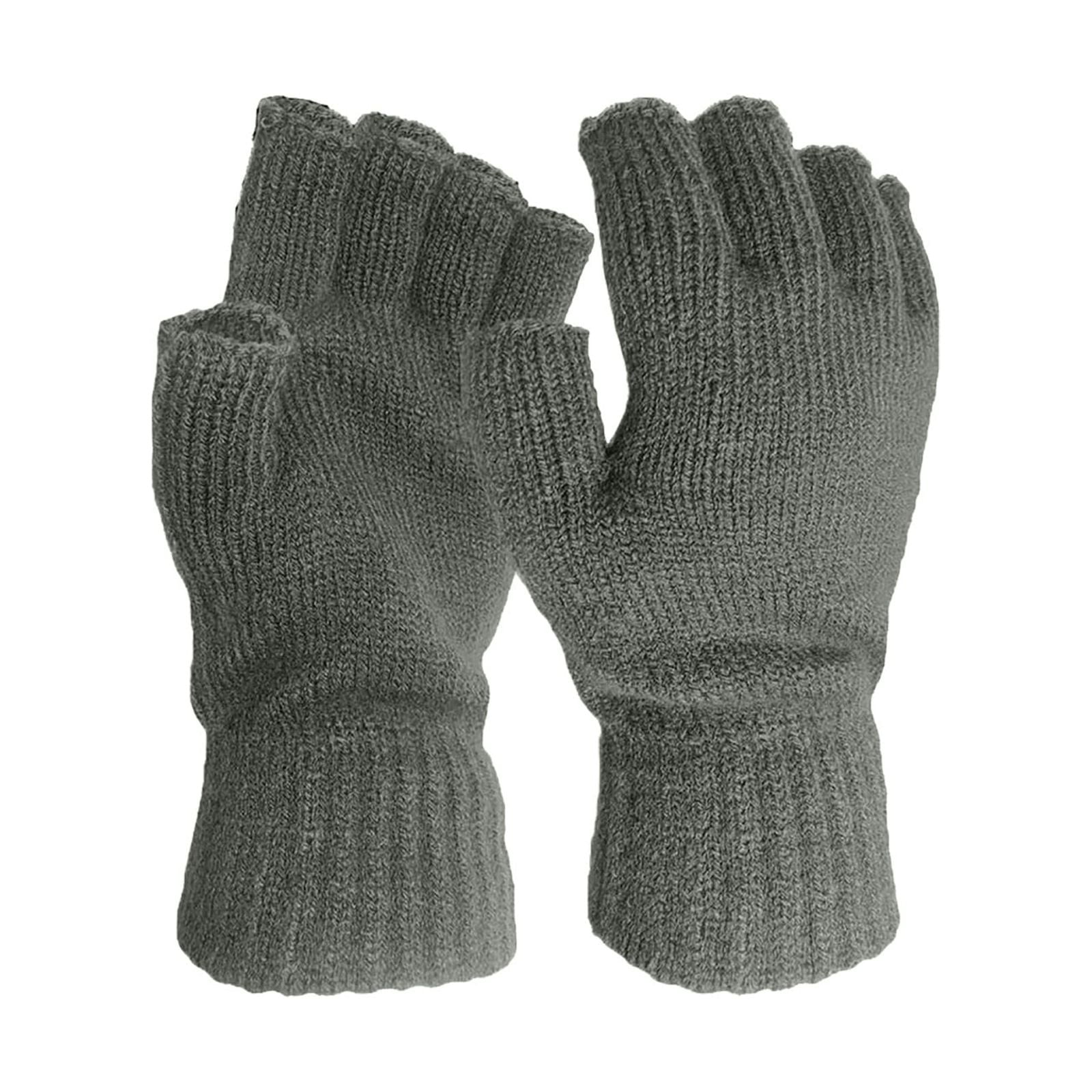 GHSOHS Gloves Half Finger Gloves for Women Men Winter Knit Touchscreen ...