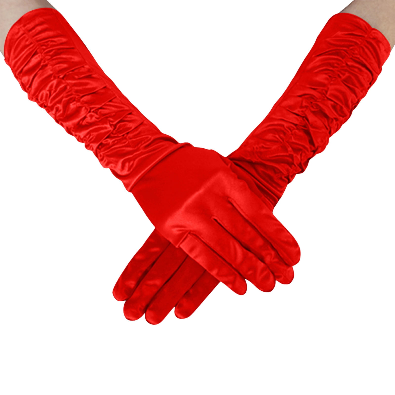 GHSOHS Gloves Long Opera Party Gloves for Women 1920s Satin Gloves ...