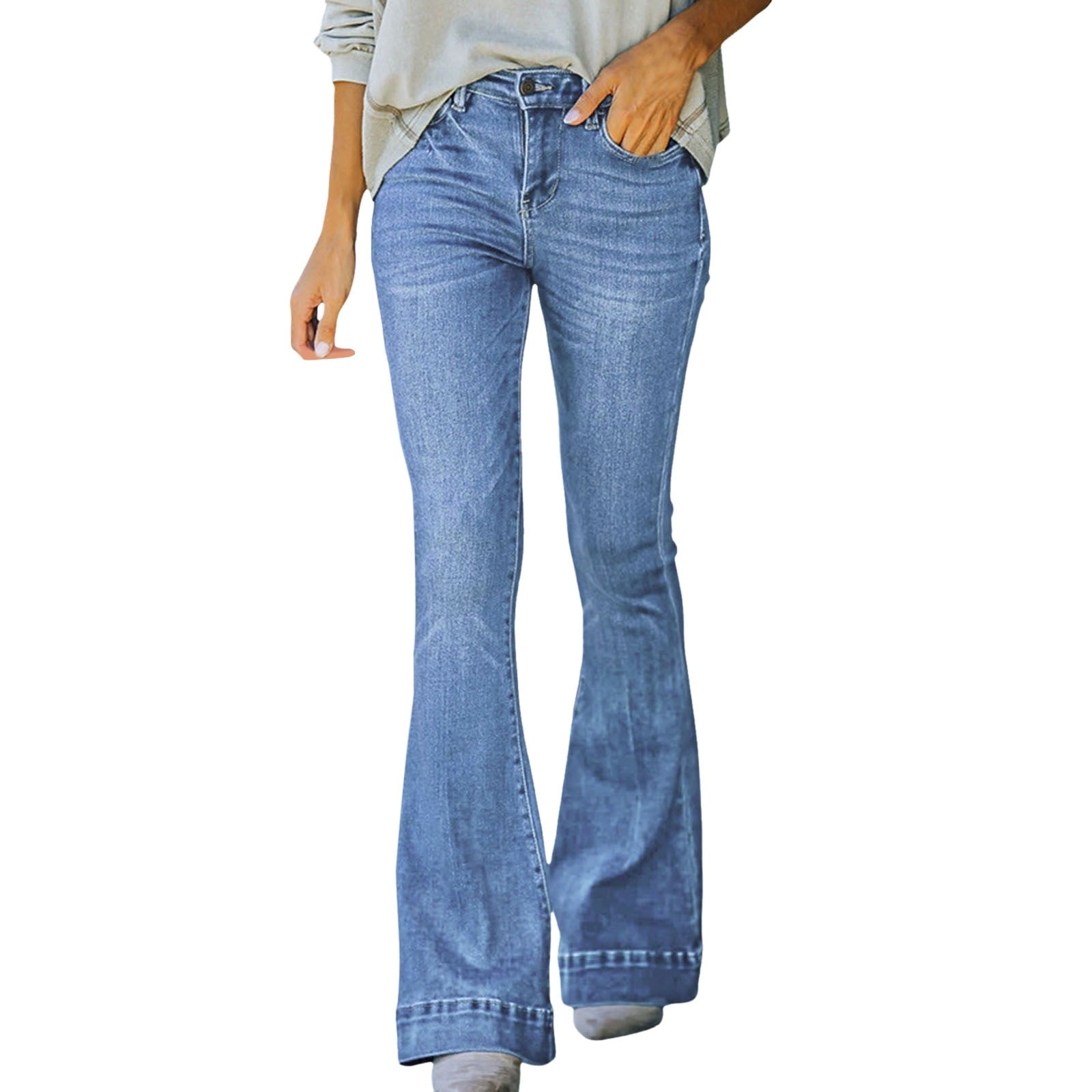 GHSOHS Jeans for Women Pull Up Jeans for Women Blue Denim Pants Womens ...