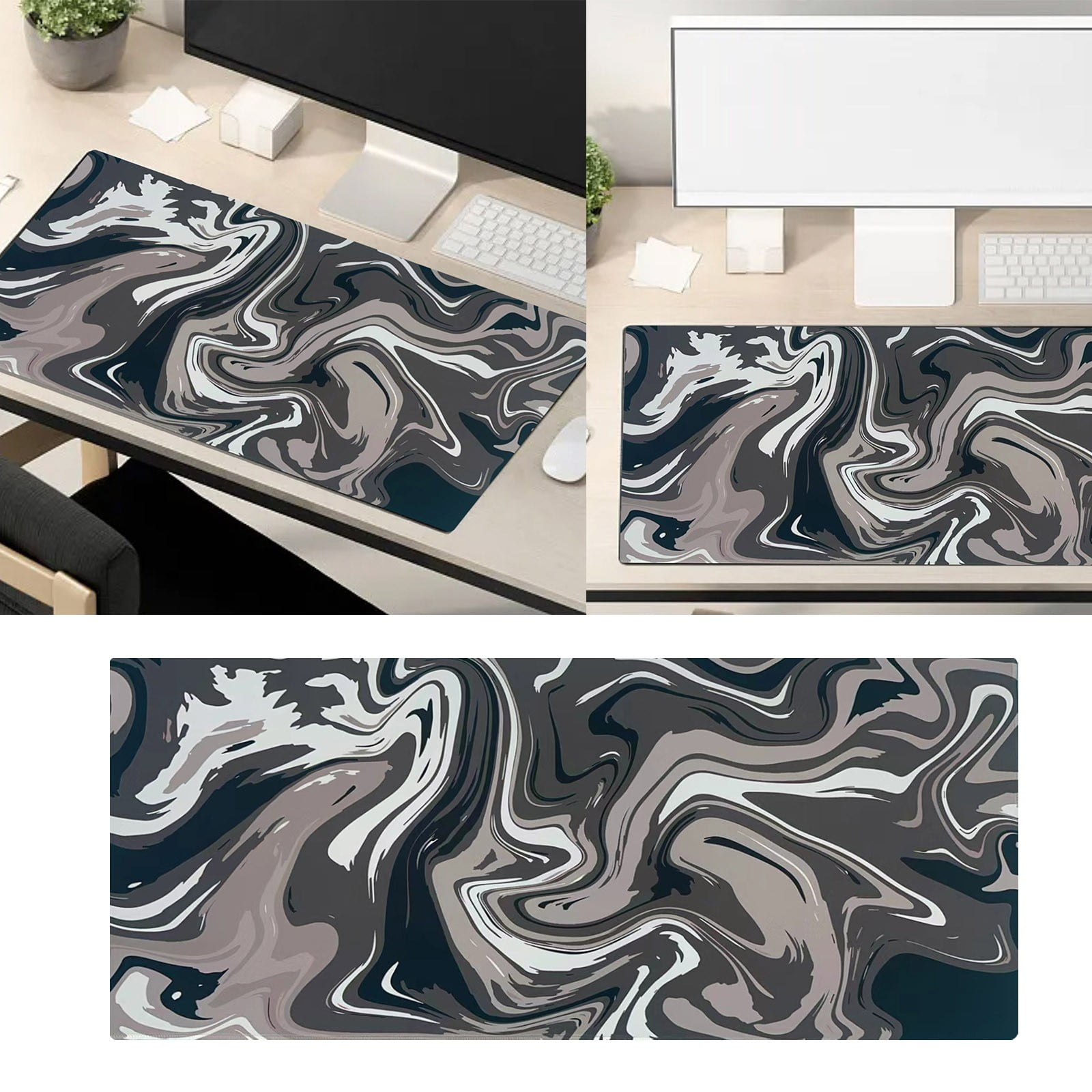 GHSOHS Large Gaming Mouse Pad Wave Ripple Desk Pad Protector Long Non ...