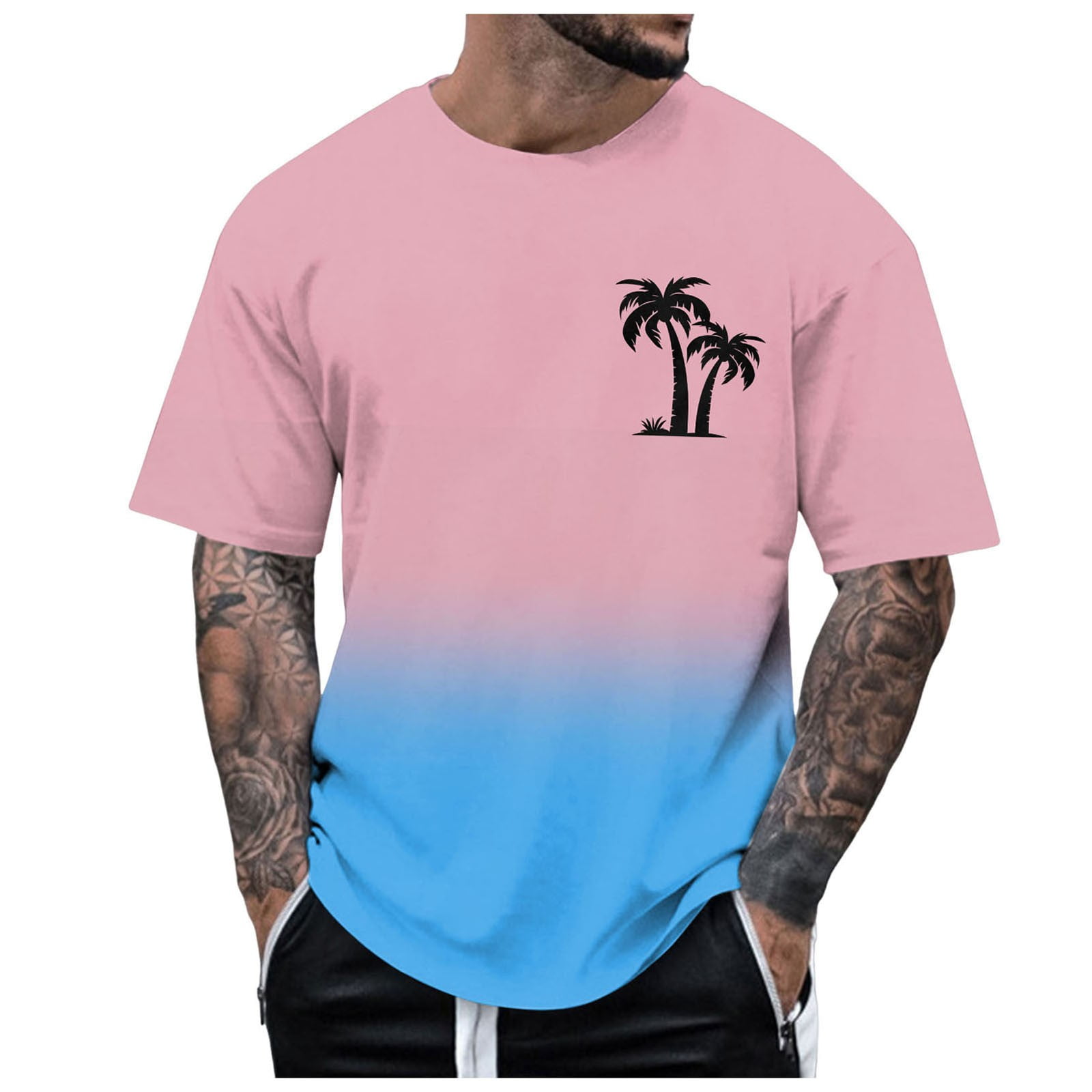 GHSOHS Men's Fashion T Shirts Undershirt Short Sleeved T Shirt Casual ...