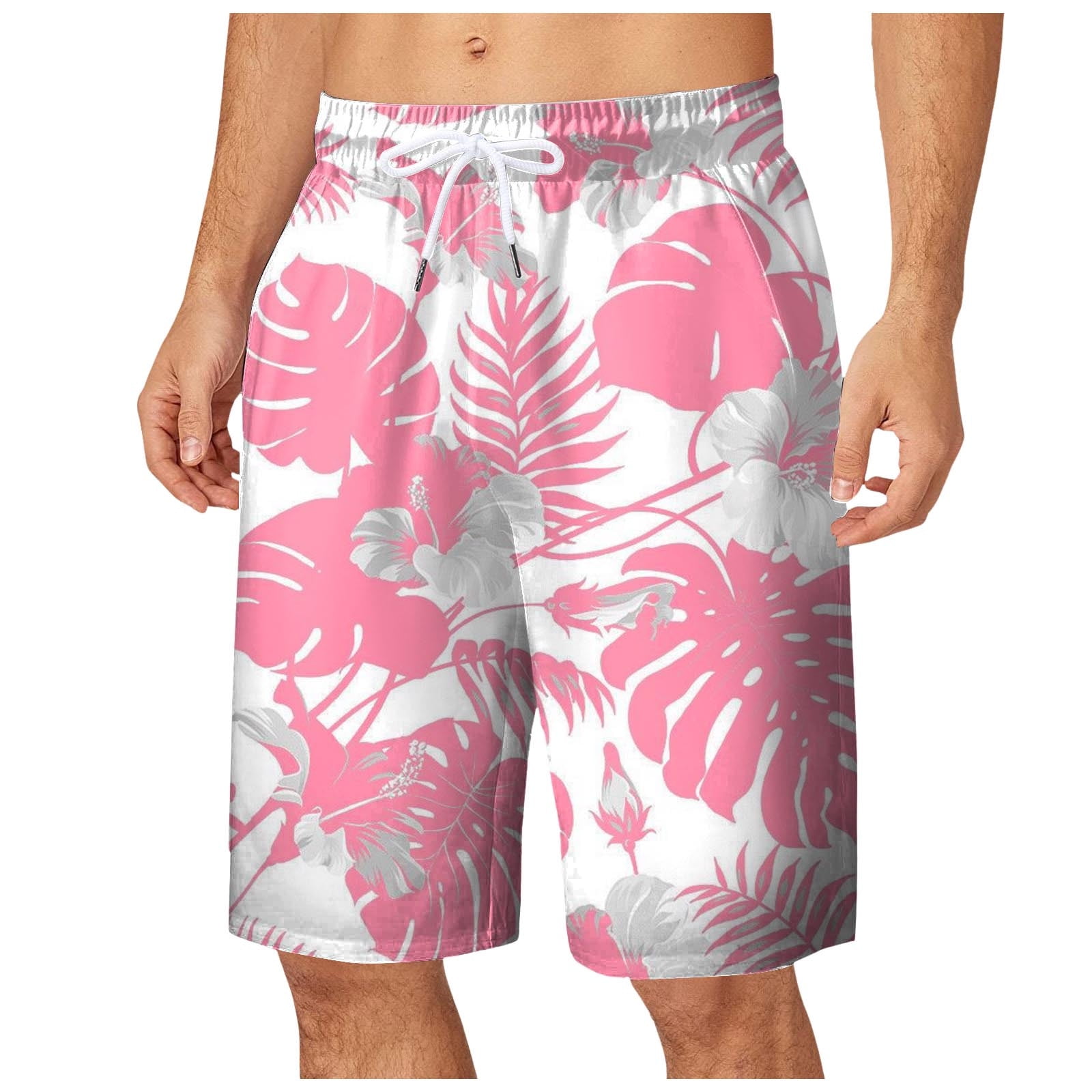 Ghsohs Mens Shorts White Swim Trunks Lightweight Large Size Men Summer