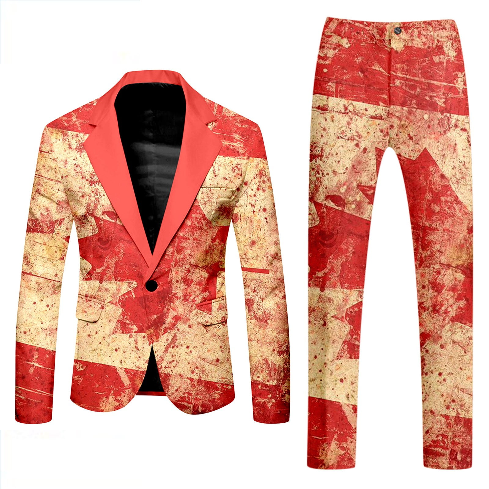GHSOHS Mens Sweat Suits Suits for Men Canada Day Long Sleeve Coat and ...