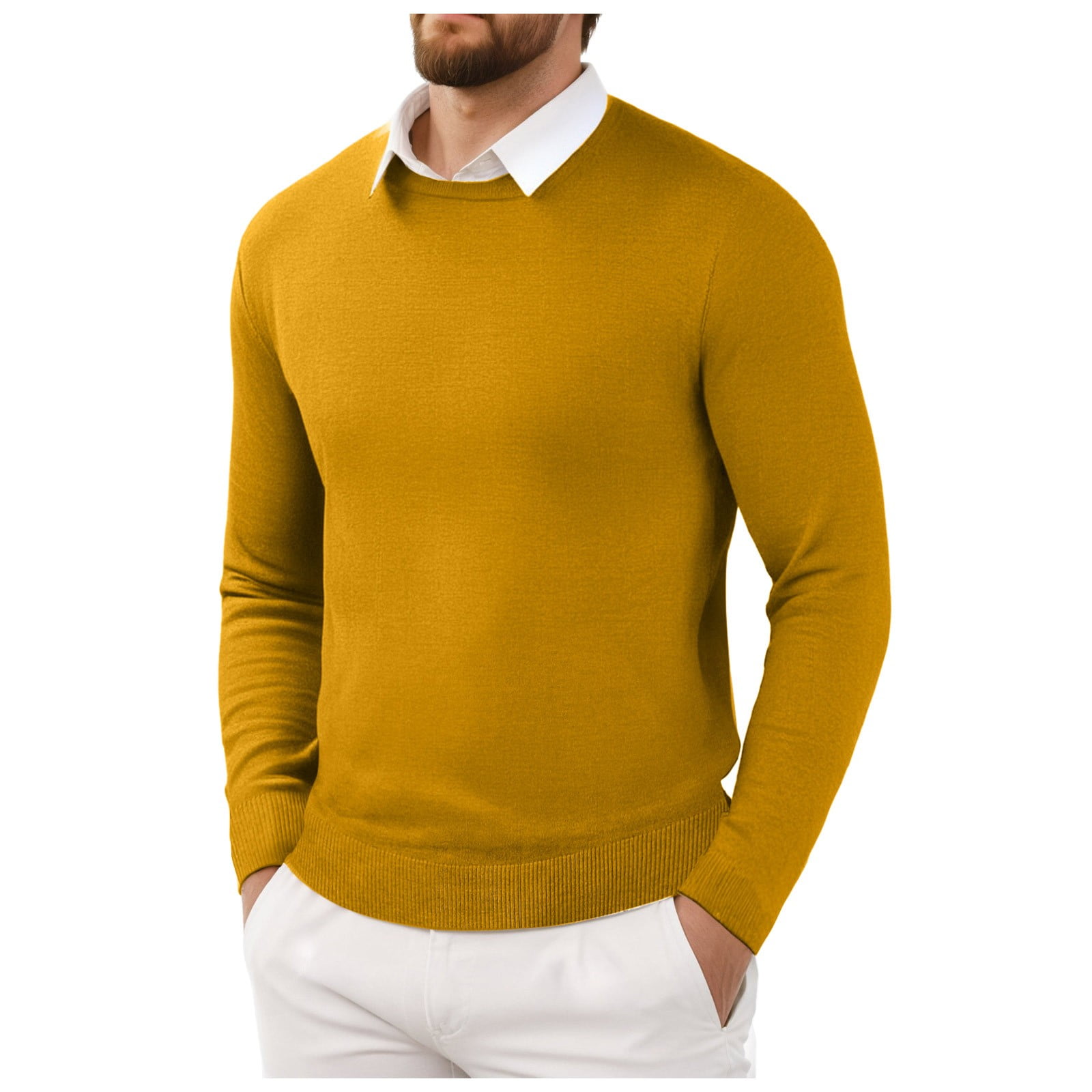 GHSOHS Mens Sweater Vintage Hoodies Gold Sweaters for Men Crewneck ...