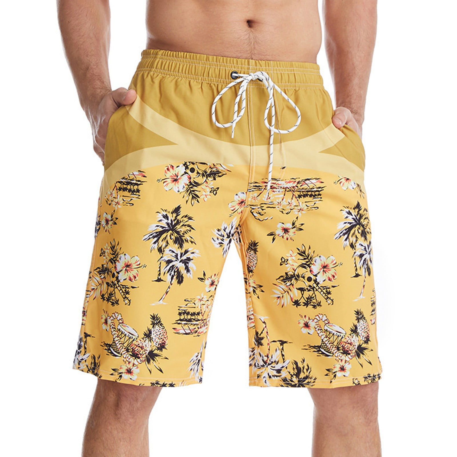 GHSOHS Mens Swim Trunks Large Size Loose Quick Dry Drawstring Board ...