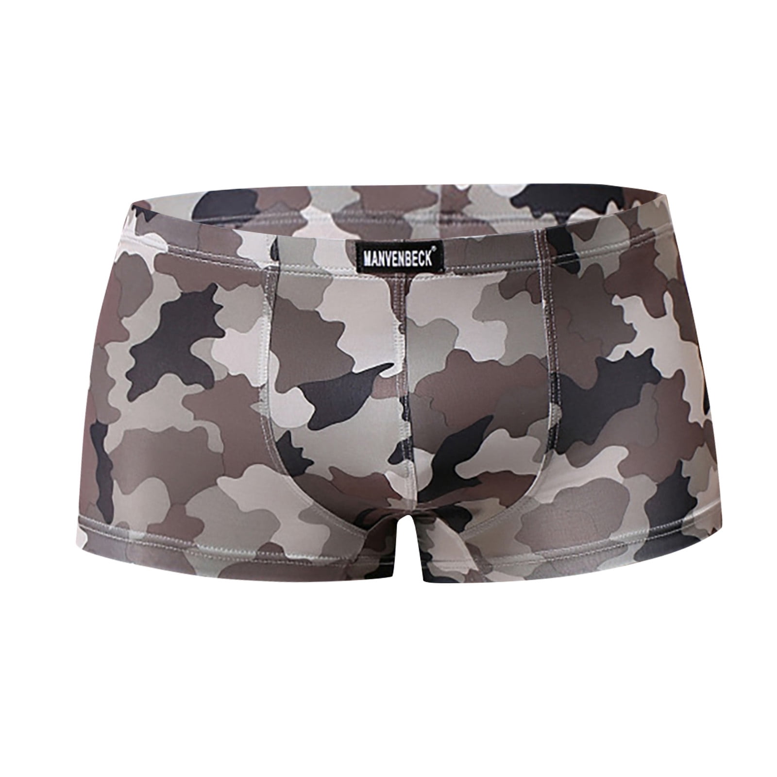 GHSOHS Mens Underwear Boxers Fashion Camouflage Print Low Waist Flat ...