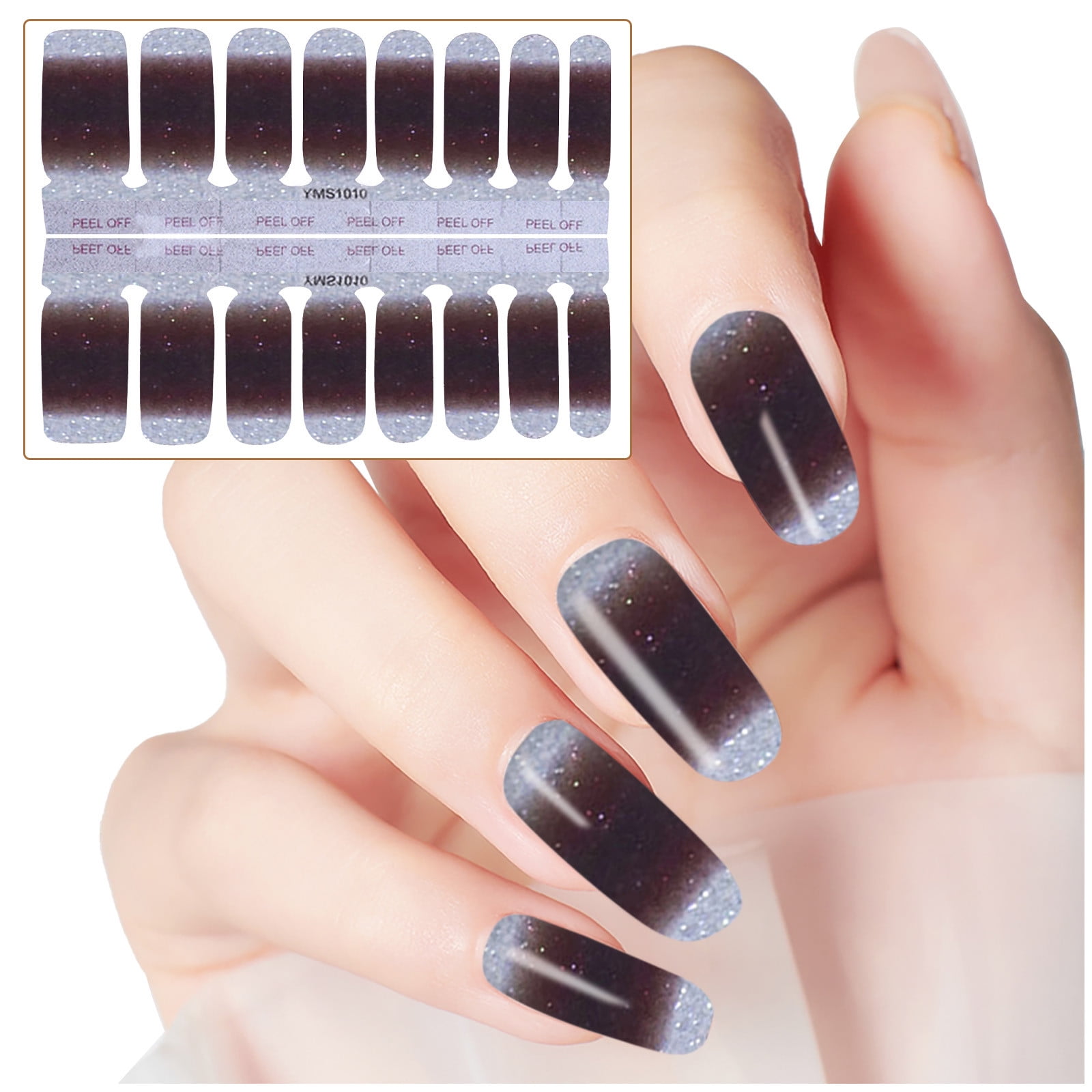 GHSOHS Press on Nails Nail Tips Nail Charms Nail Stickers Glitter ...