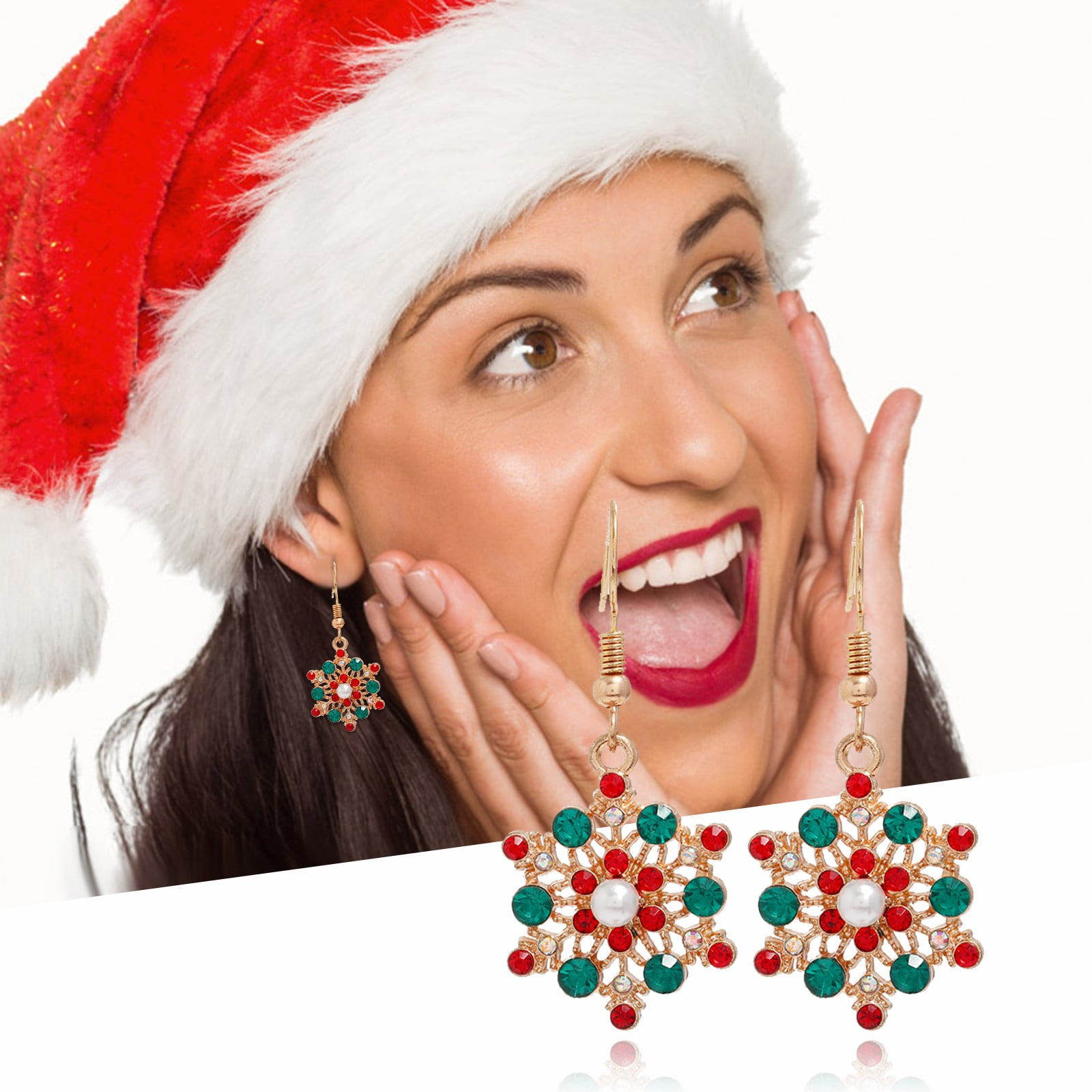 GHSOHS Silver Earrings for Women Christmas Snowflake Earrings for Women ...