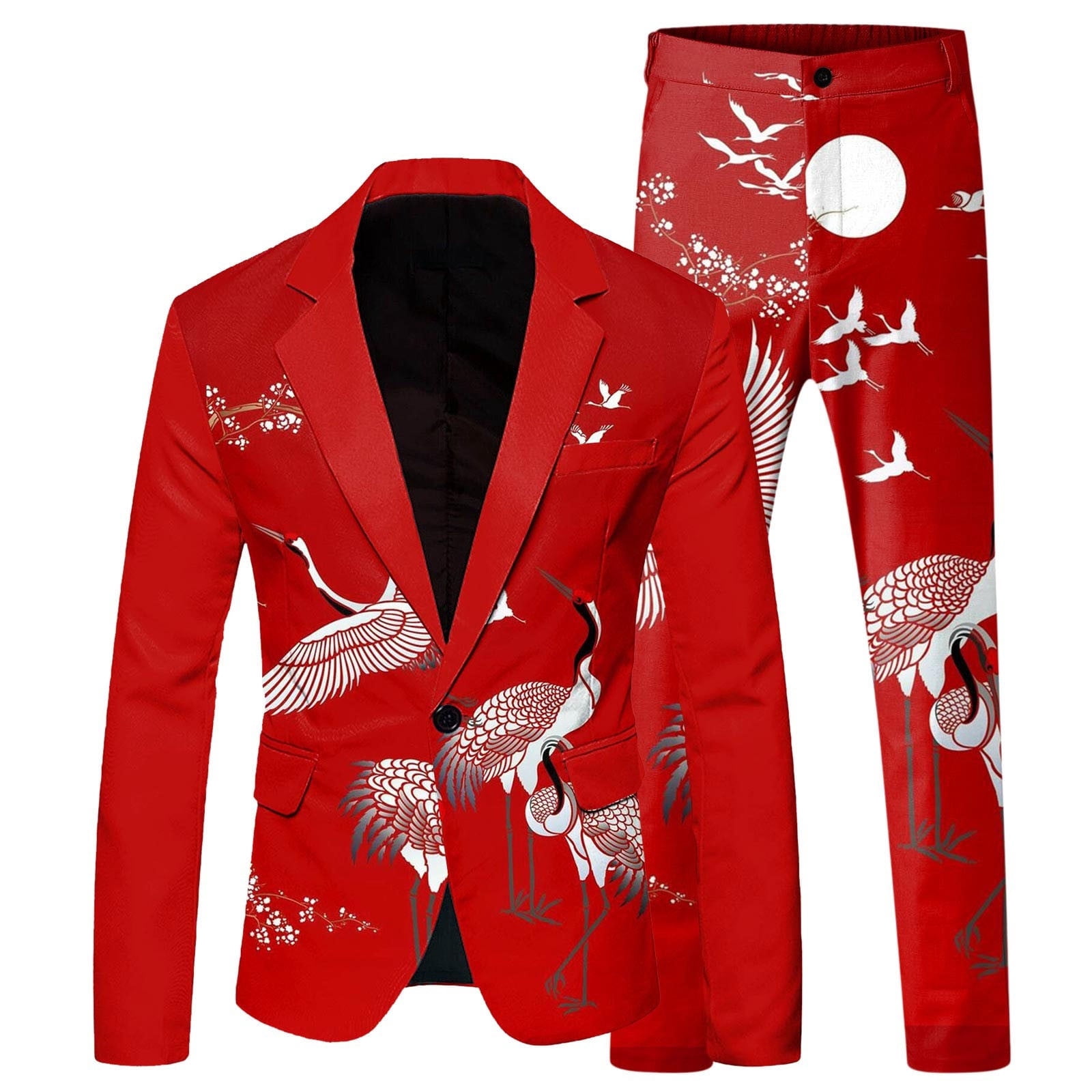 GHSOHS Track Suit Men Suits for Men Men's 2 Piece Slim Fit Floral ...