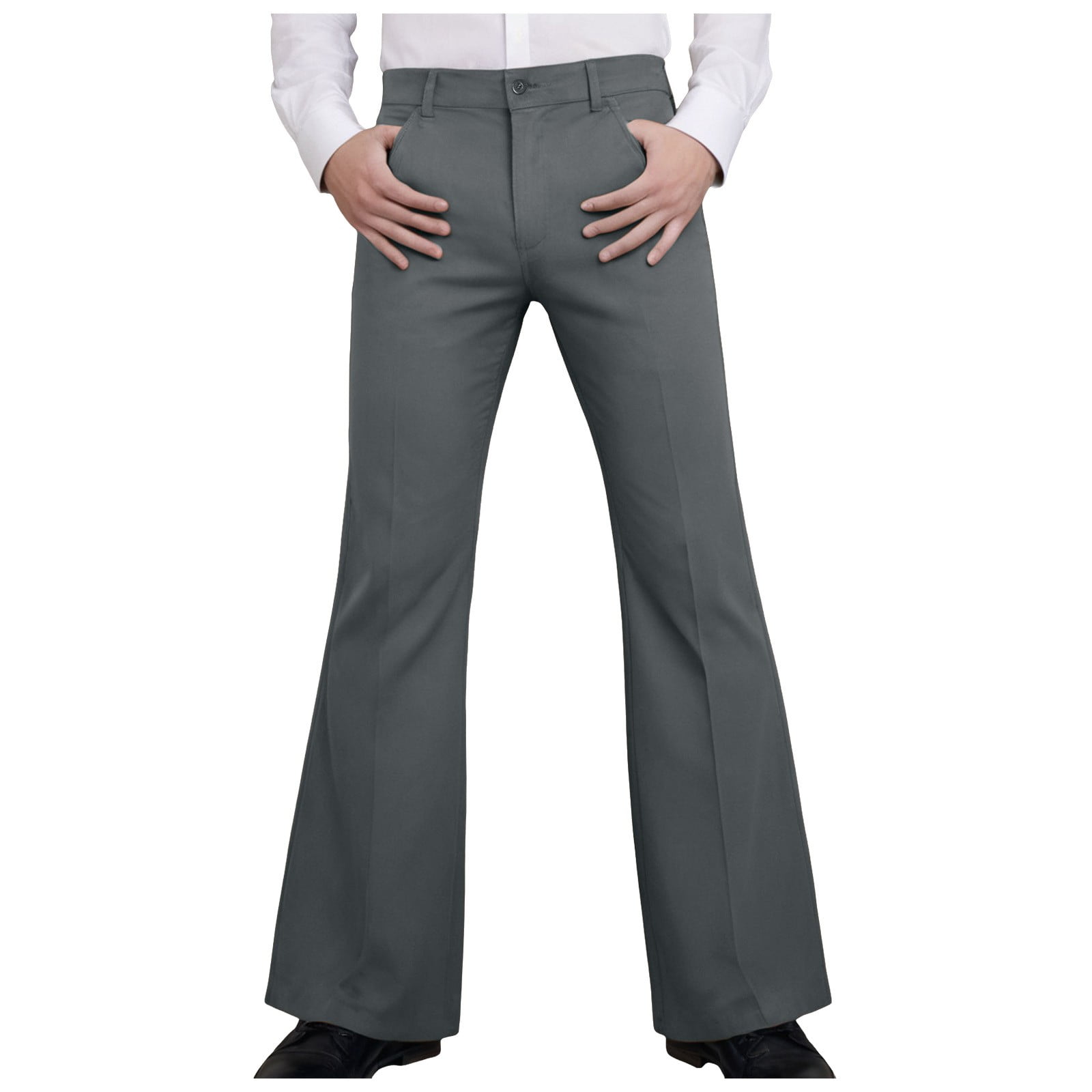 GHSOHS Twill Cotton Bell Bottom Pants for Men Retro 60s 70S Bell ...