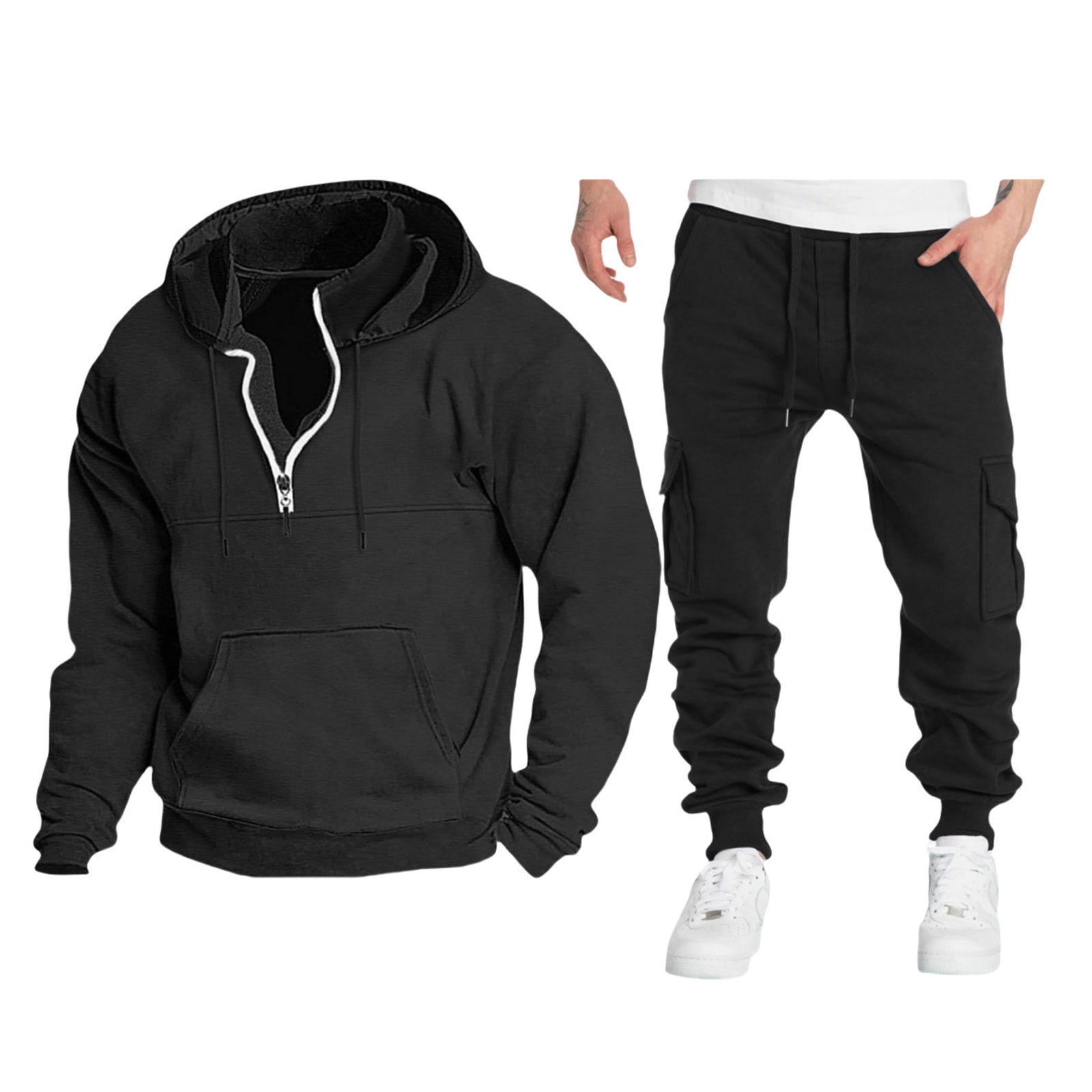 GHSOHS Velour Tracksuit Suits for Men Men's Fall and Winter Half Zip ...