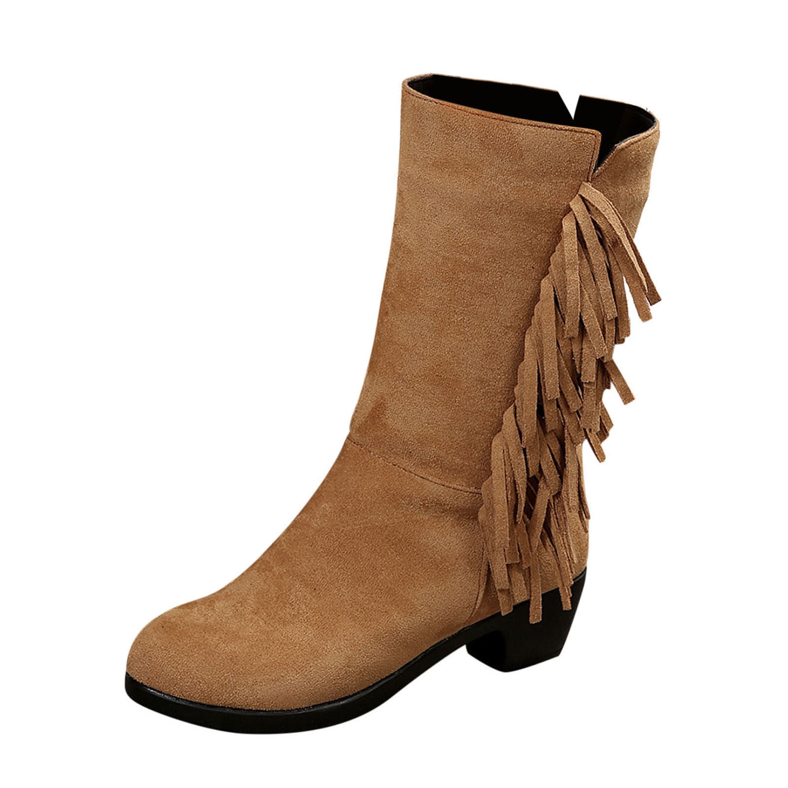 GHSOHS Western Cowgirl Boots for Women Retro Fashion Suede Tassel ...