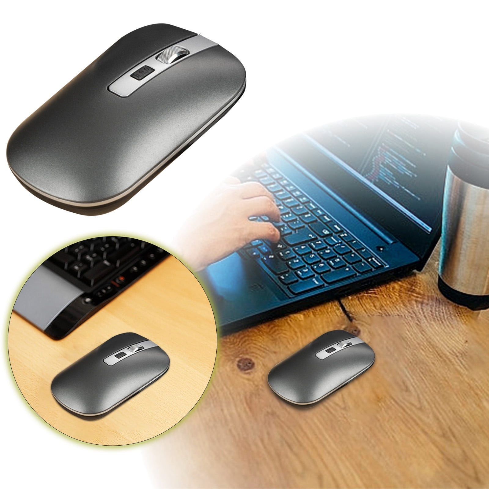 GHSOHS Wireless Mouse for Laptop Switchable Rechargeable Computer Mice ...