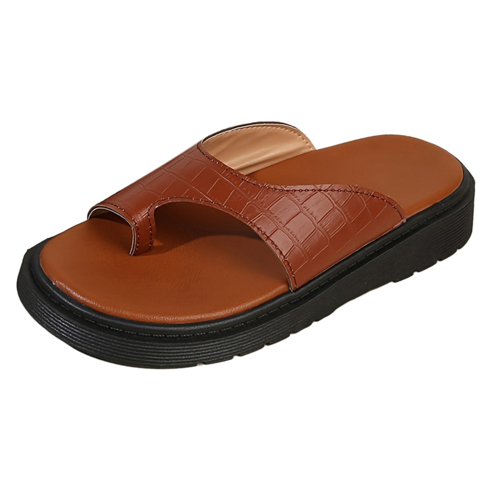 GHSOHS Womens Sandals Large Size Heeled Sandals Flip-Flops Slippers ...