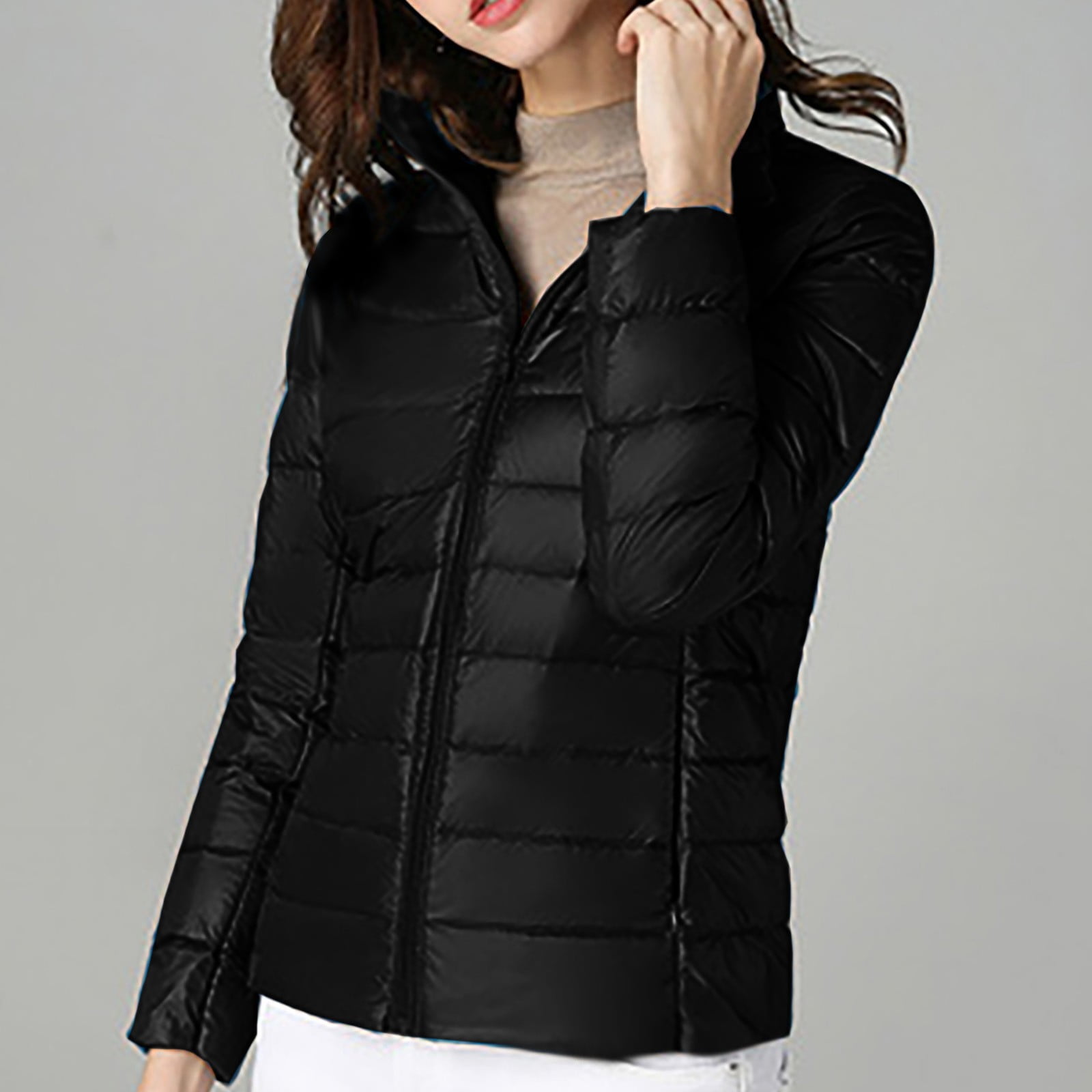 GHSuoui Women's Short Thin And Thick Korean White Down Padded Jacket ...