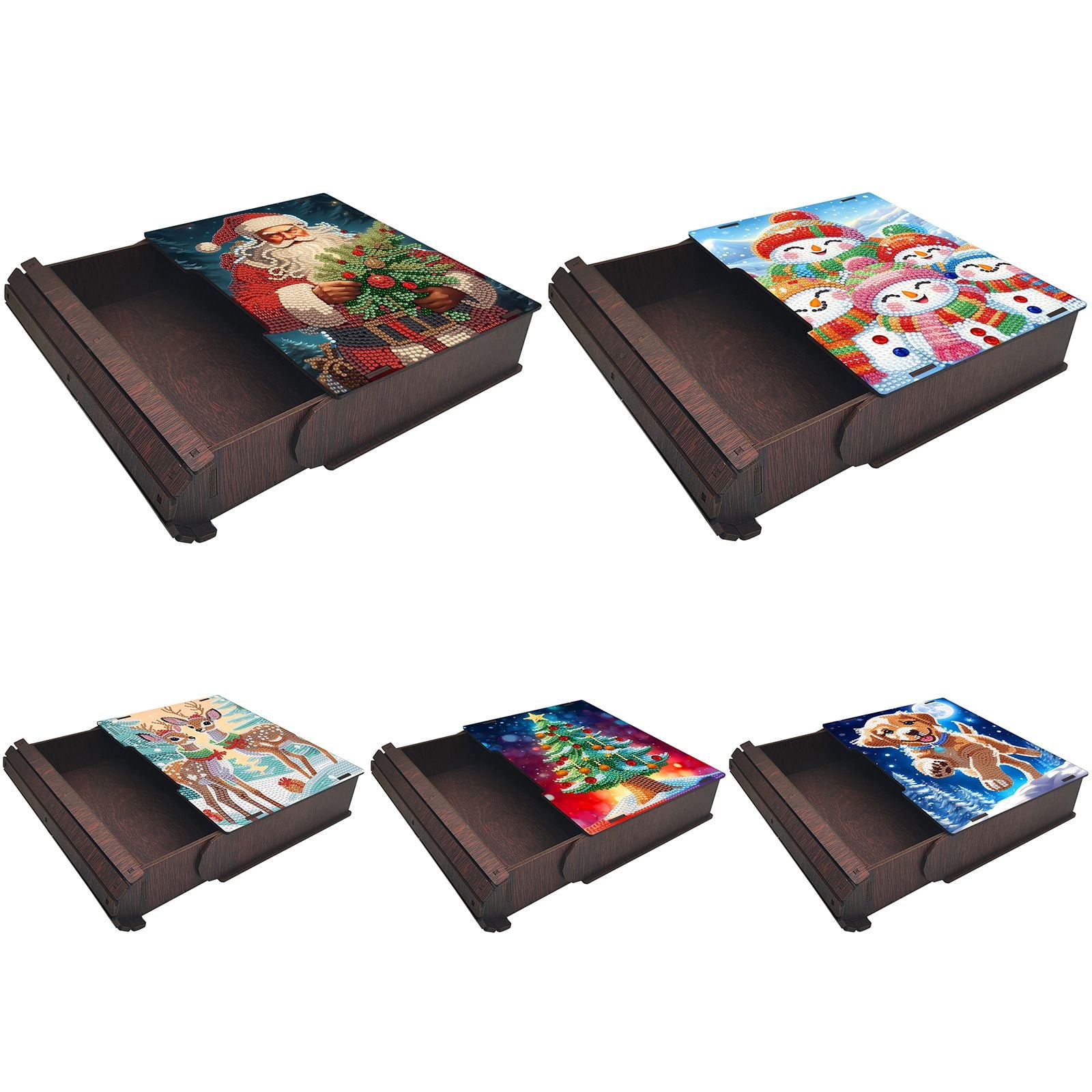 GHUNYUN 5PCS DIY Diamond Storage Box Diamond Art Painting Christmas ...