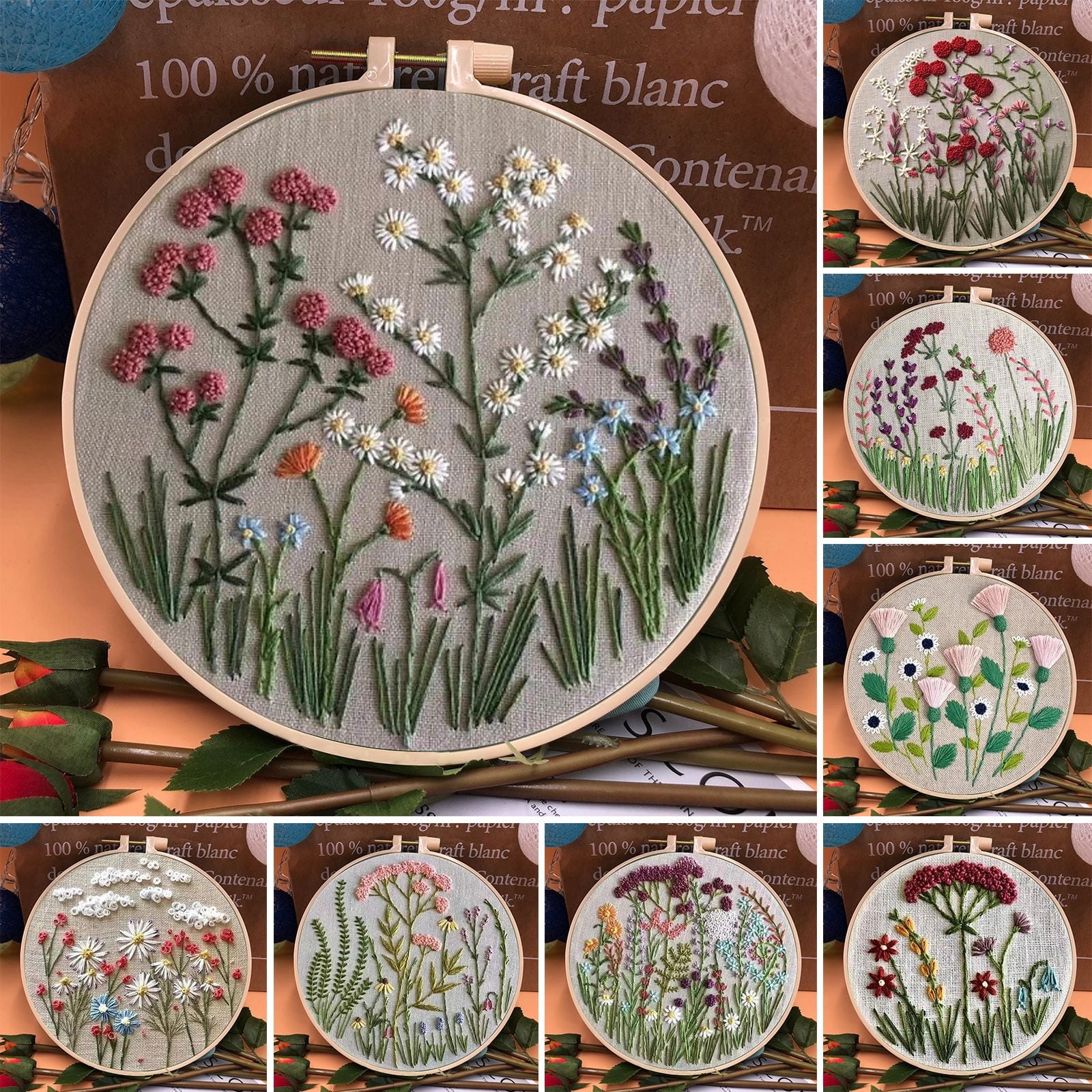 GHUNYUN DIY Hand Embroidery Material Package For Beginners With Zero Basics Of Hand Embroidery ...