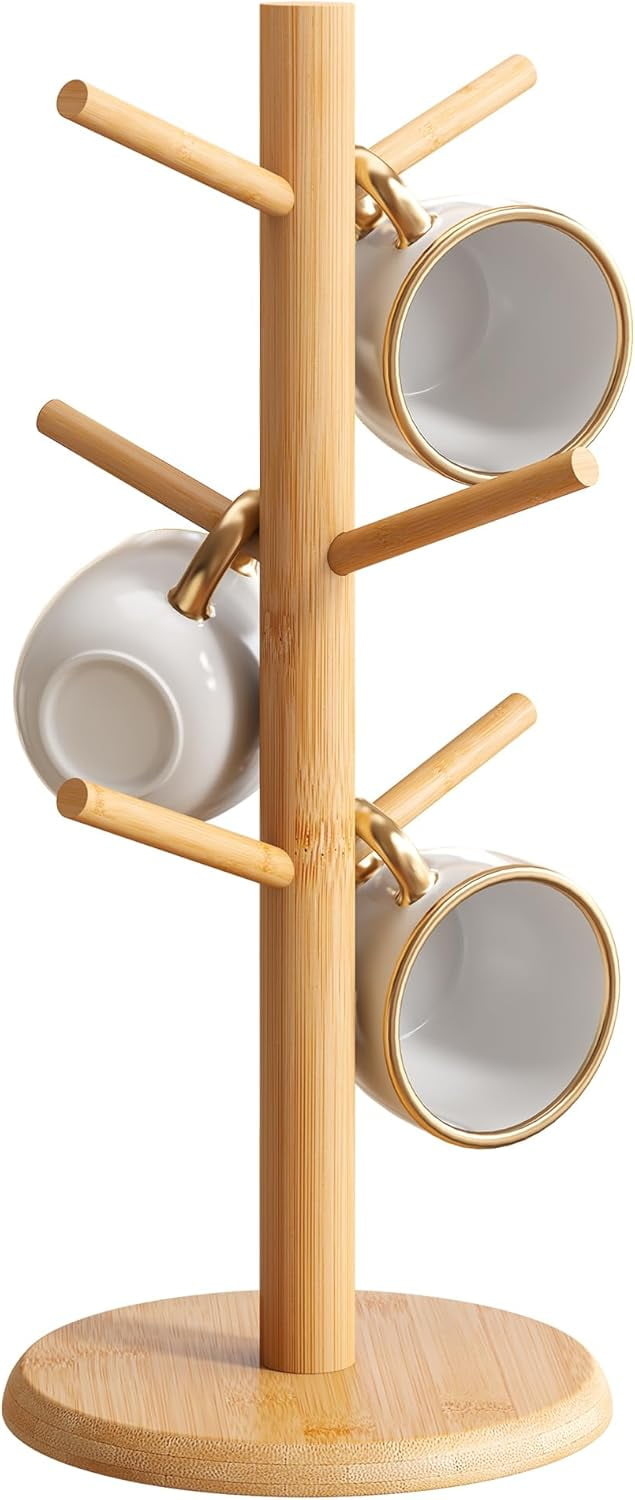 GHWIE Coffee Mug Holder, Coffee Mug Tree with 6 Hooks, Coffee Cup ...