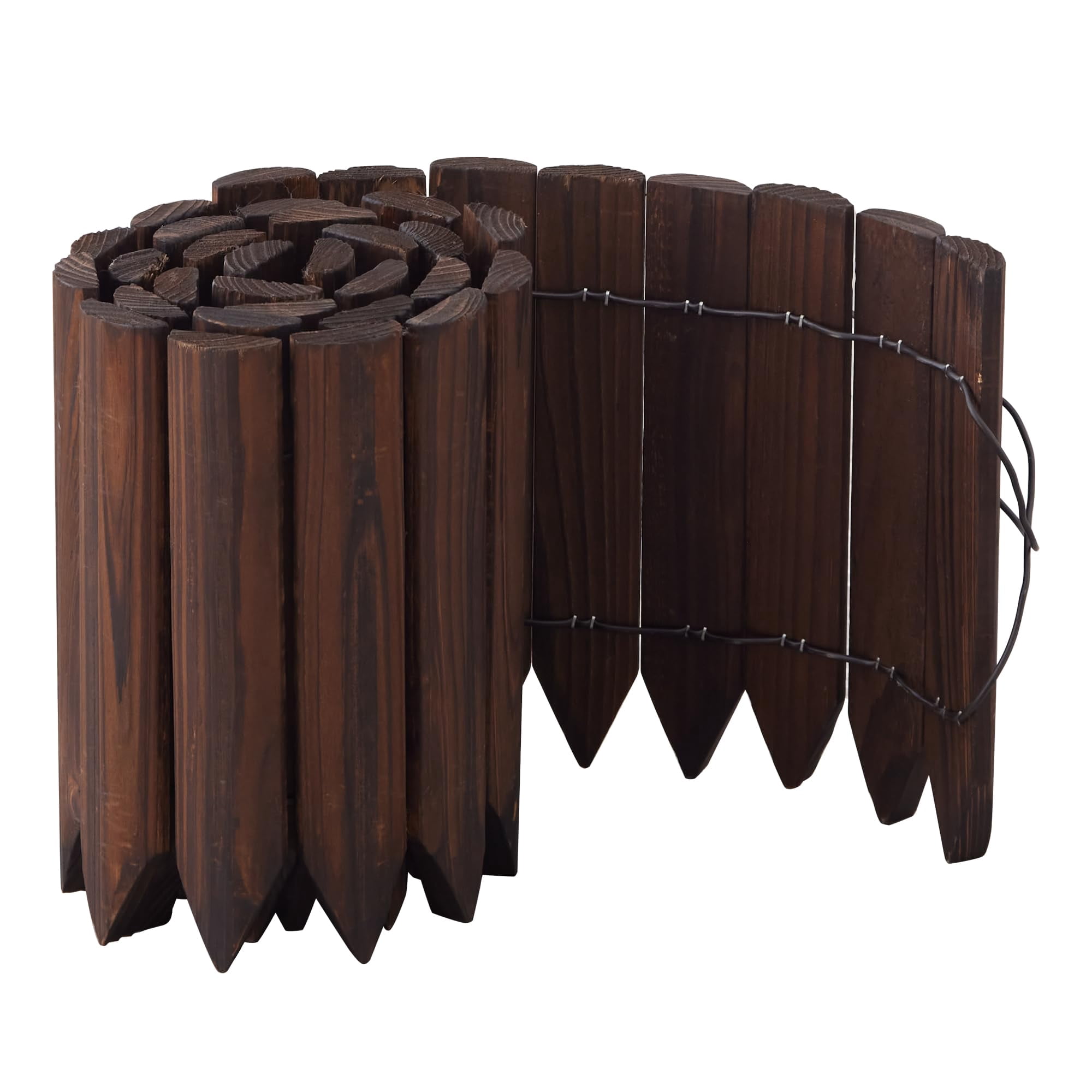 GHWIE Wood Garden Edging Border Fence, 7.9" Height Wooden Decorative ...