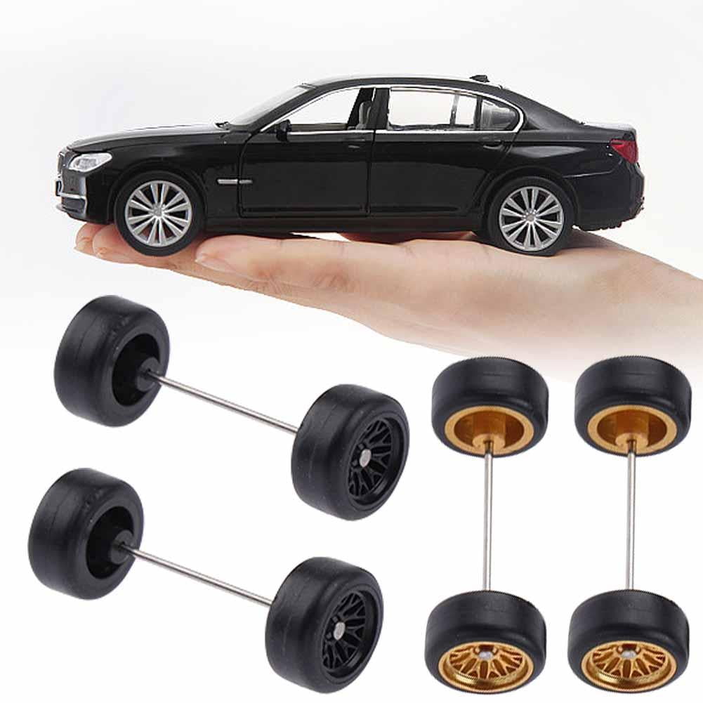 GHYJPAJK 1/64 Model Car Wheels With Rubber Tires Basic ABS Modified ...