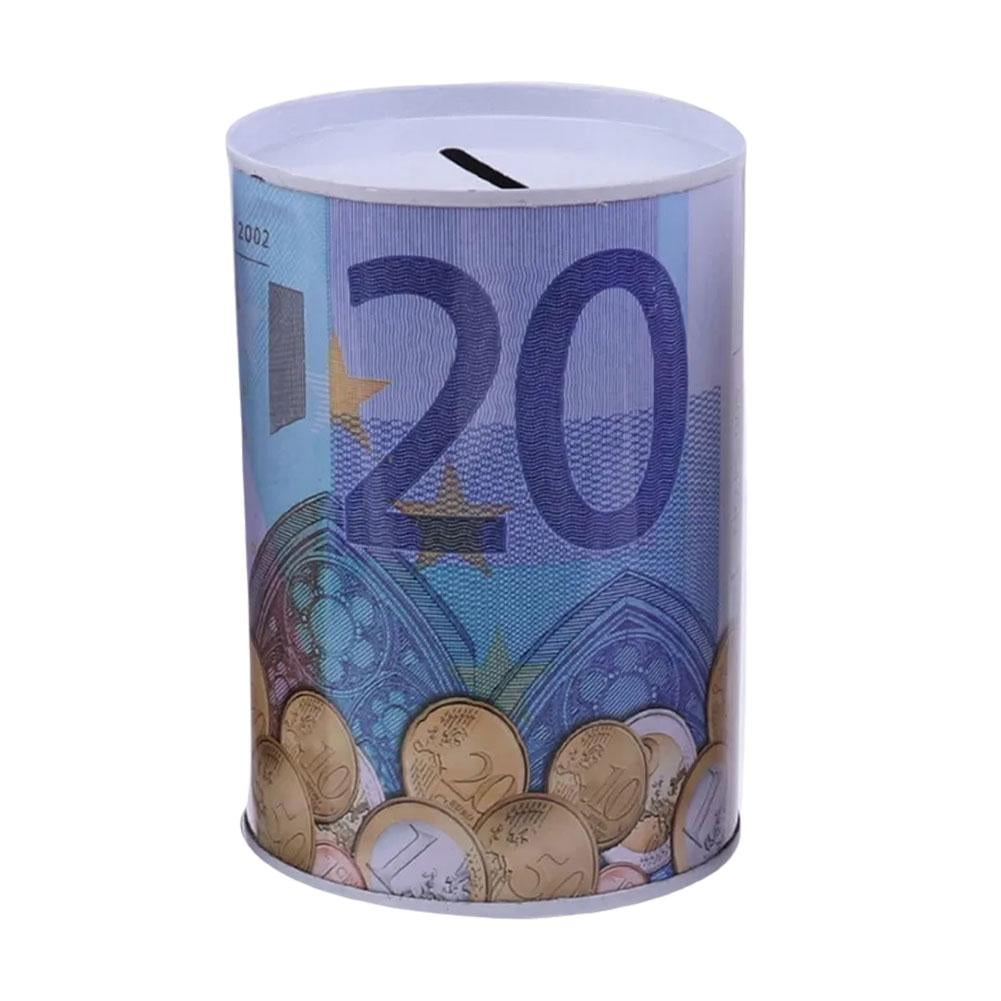 GHYJPAJK 20 Euro Coin Piggy Bank Us Dollar Piggy Bank Tinplate Piggy ...