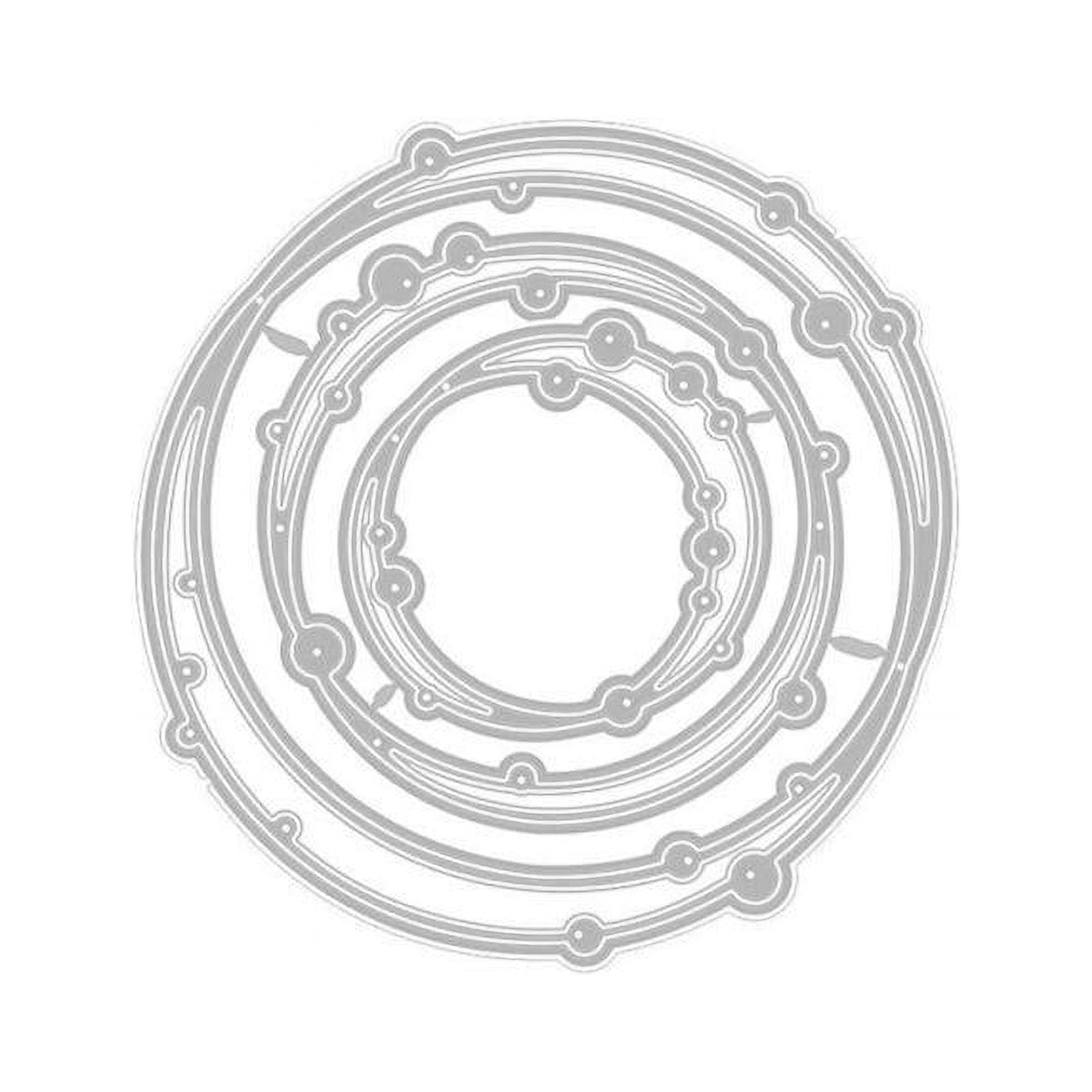 GHYJPAJK 3D Spotty Line Circle Nesting Frame Metal Cutting Dies Stencil ...