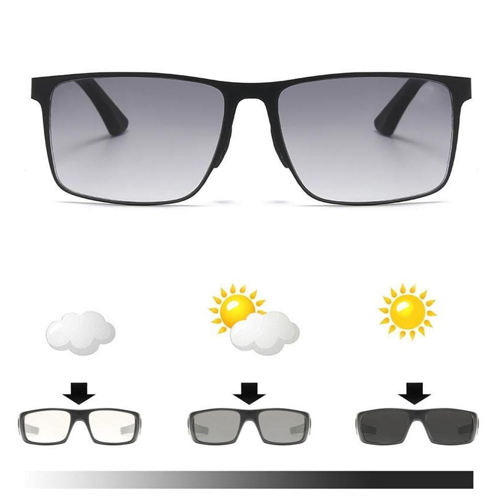 GHYJPAJK 400 Degree Men'S Floating Multi-Focus Black Eyeglass Square ...