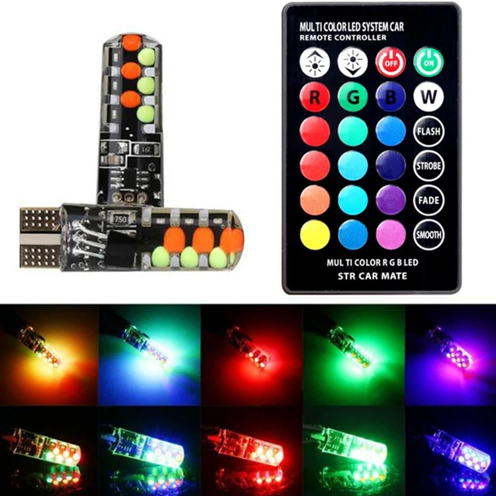 GHYJPAJK Car Led Lights Colorful T10 RGB COB Width Indicator Light ...