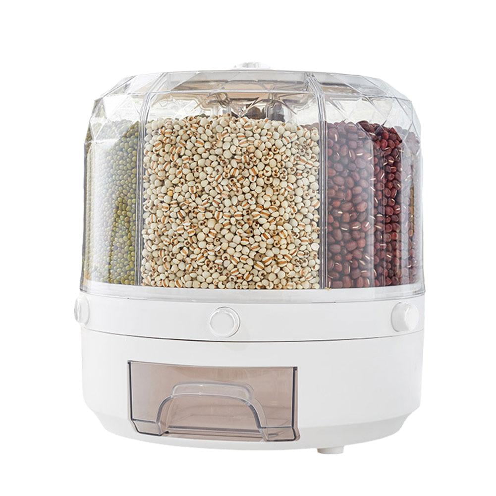 GHYJPAJK HFLWYWD Cereal Dispenser Grain Dispenser360 Rotating 6 Grid ...