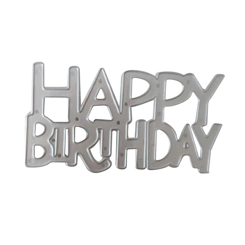GHYJPAJK Happy Birthday Metal Cutting Dies,Happy Birthday Letters Words ...