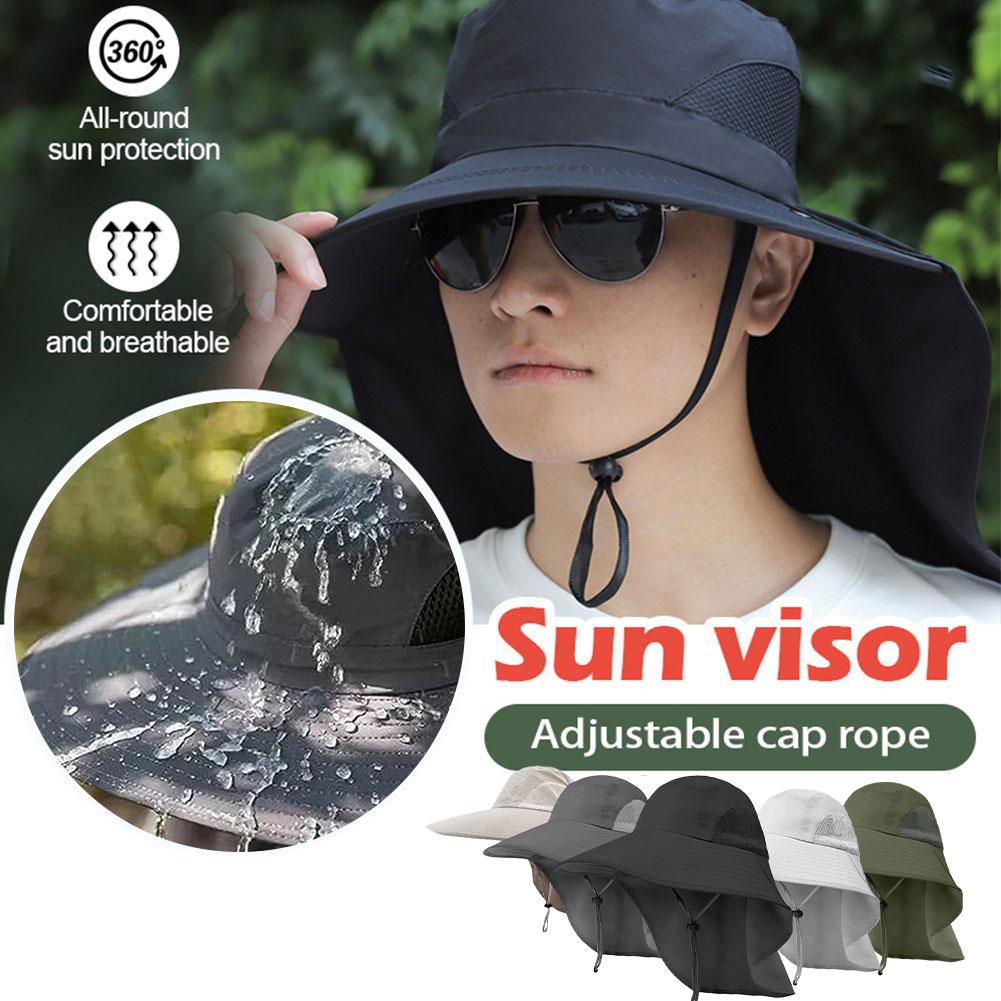 GHYJPAJK Light Gray Summer Anti-Bleaching Sun-Shielding Hat Large Hat ...