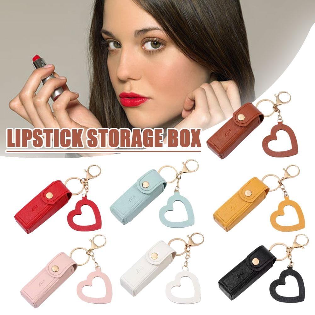 GHYJPAJK Lipstick Case Keychain Chapstick Case with Mirror for Women ...