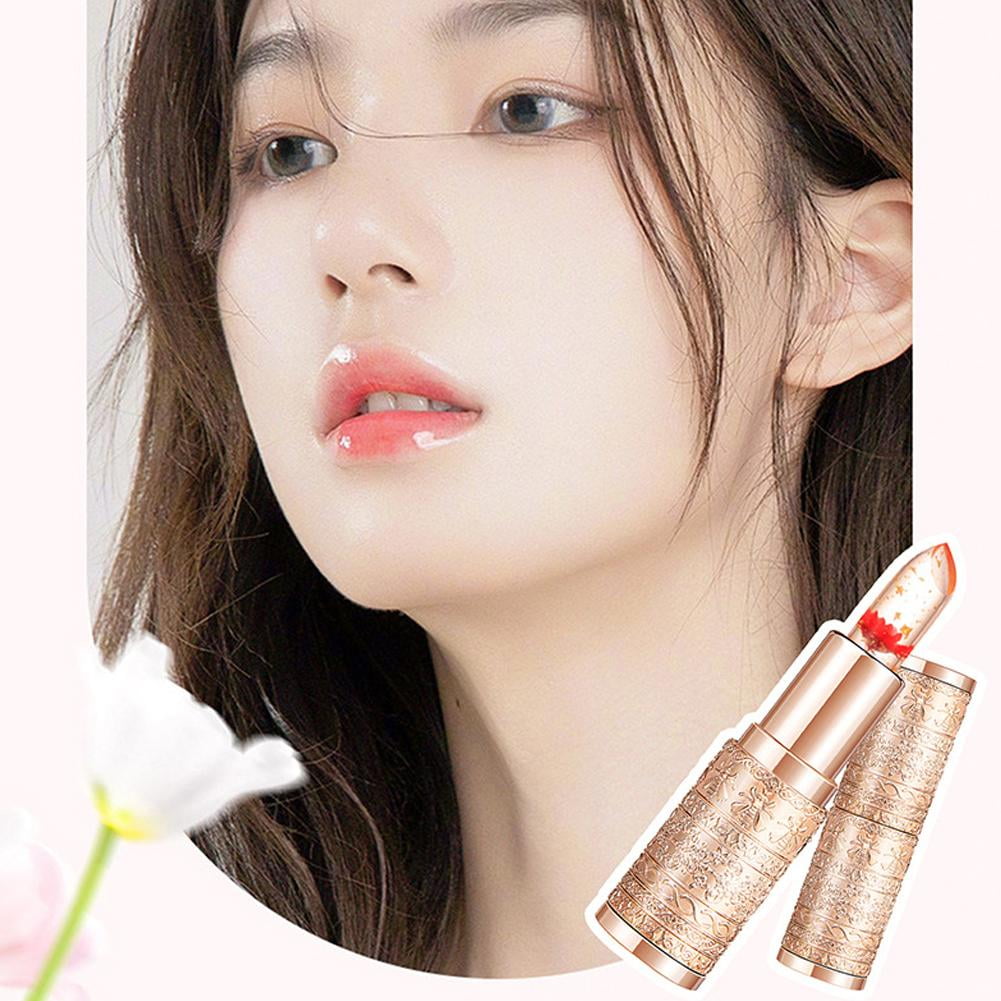 GHYJPAJK Yzs 鲜花 Gold Leaf Essence Warm Change Lip Balm #02 Bloody Red Rose Gold Leaf Essence ...